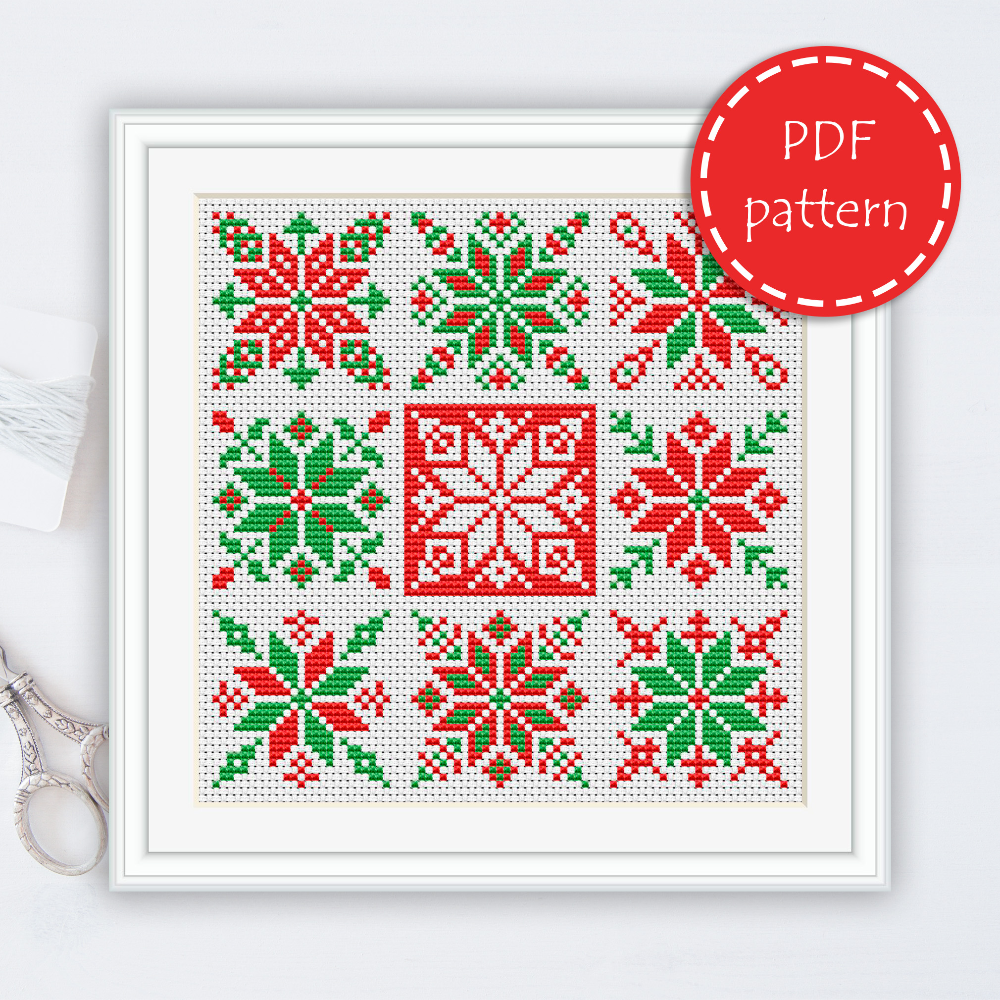 LP003 Christmas cross stitch pattern for begginer - Easy xst | Inspire ...