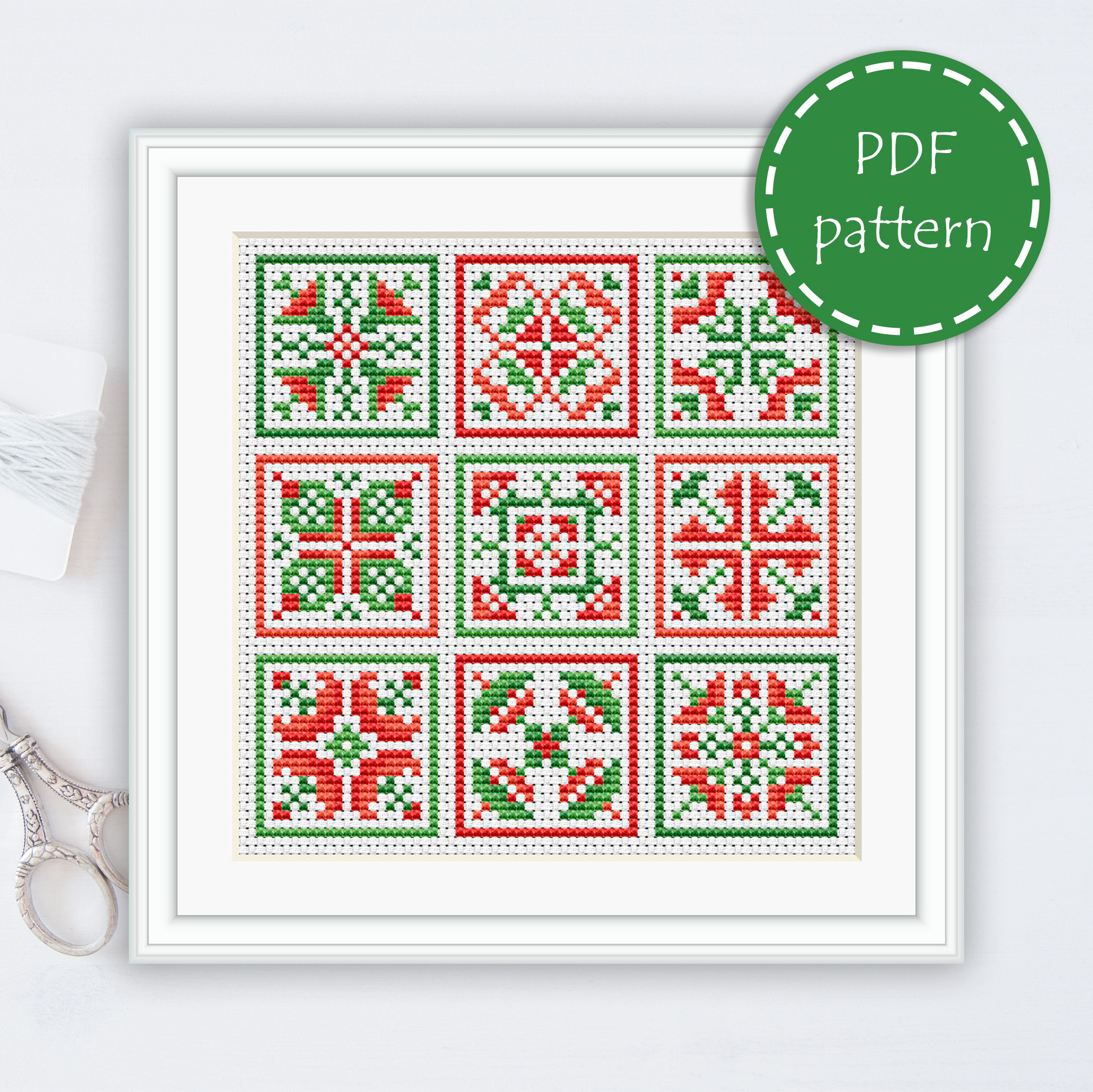 LP006 Christmas cross stitch pattern for begginer - Easy xst | Inspire ...