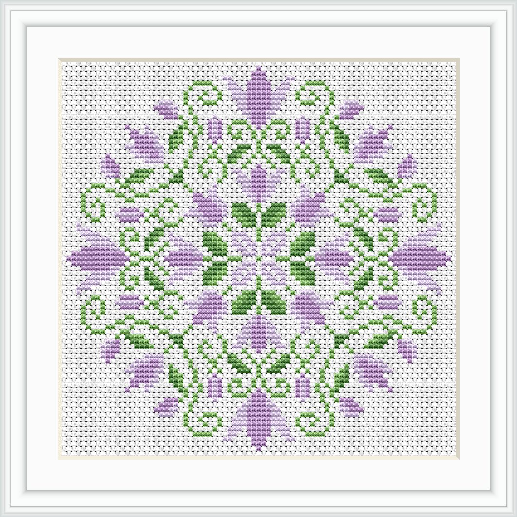 LP007 Floral cross stitch pattern for begginer - Easy xstitc - Inspire ...