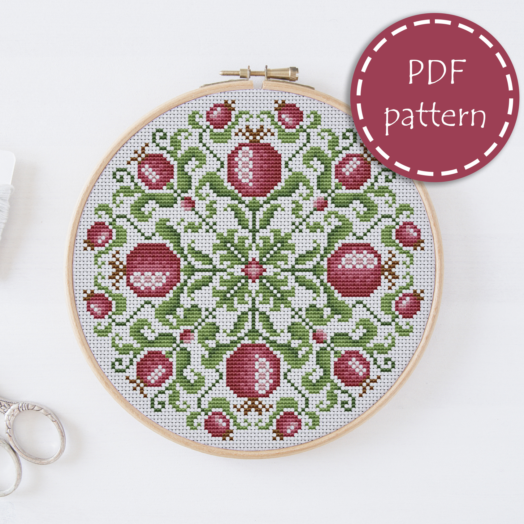 LP0027 Floral cross stitch pattern for begginer - Easy xstit - Inspire ...