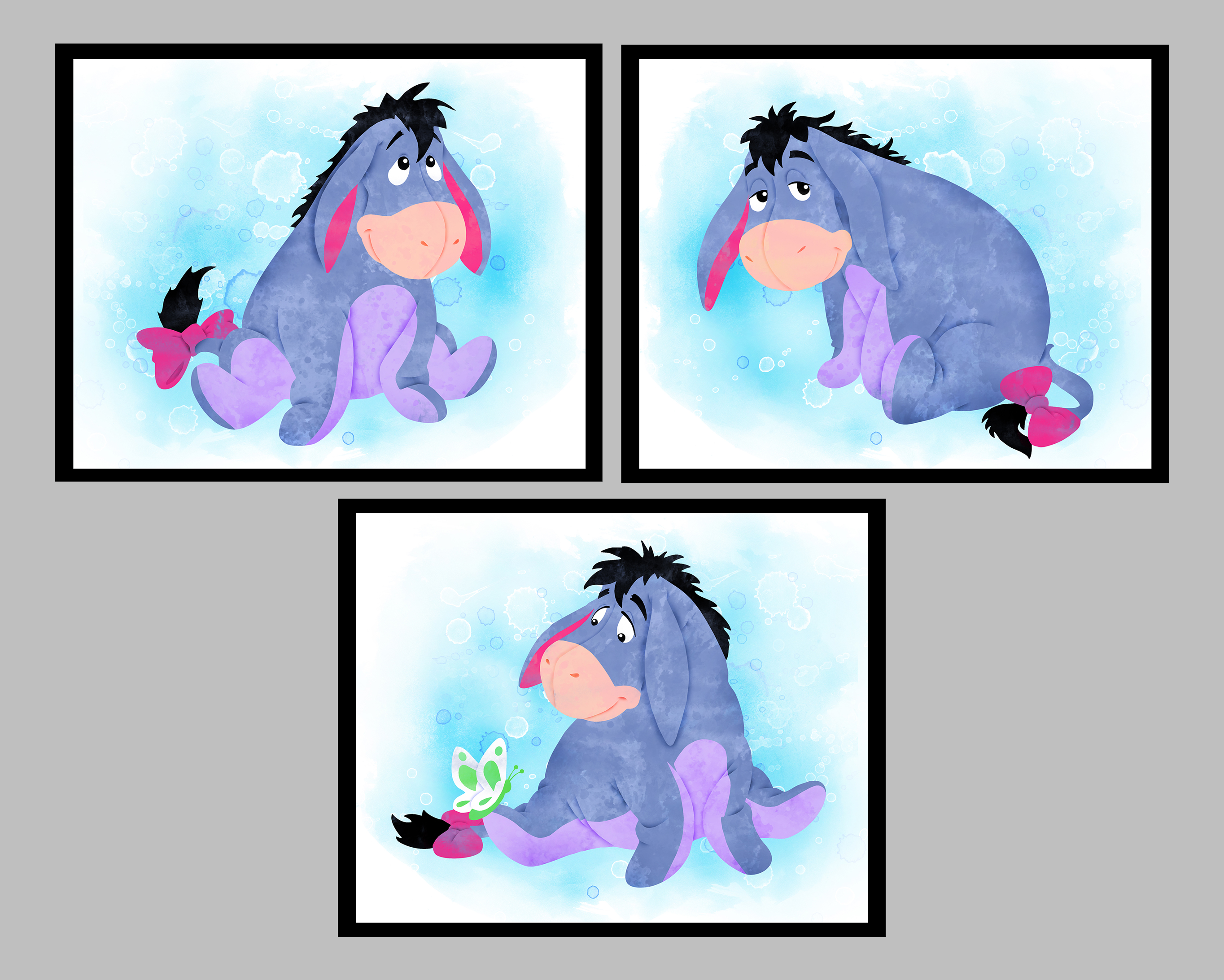 Winnie the Pooh Eeyore Set Disney Art Print Digital Files | Inspire Uplift