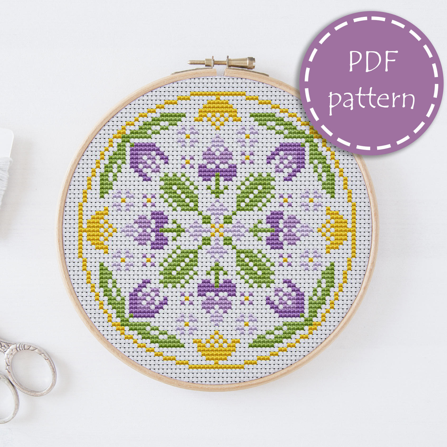 LP0090 Folk cross stitch pattern for begginer - Easy xstitch | Inspire ...