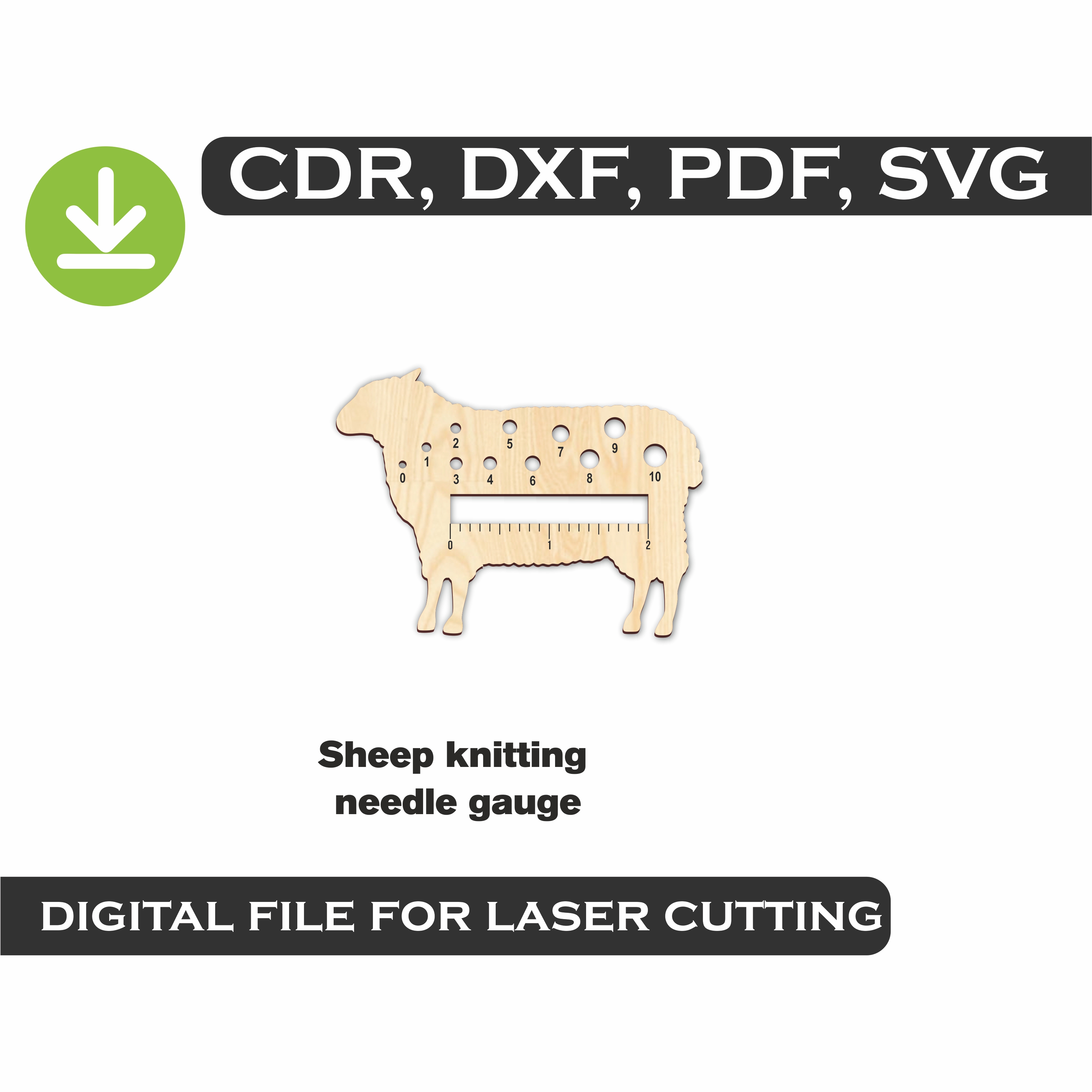 Knitting needles Sheep. Vector plan for laser cutting CNC | Inspire Uplift