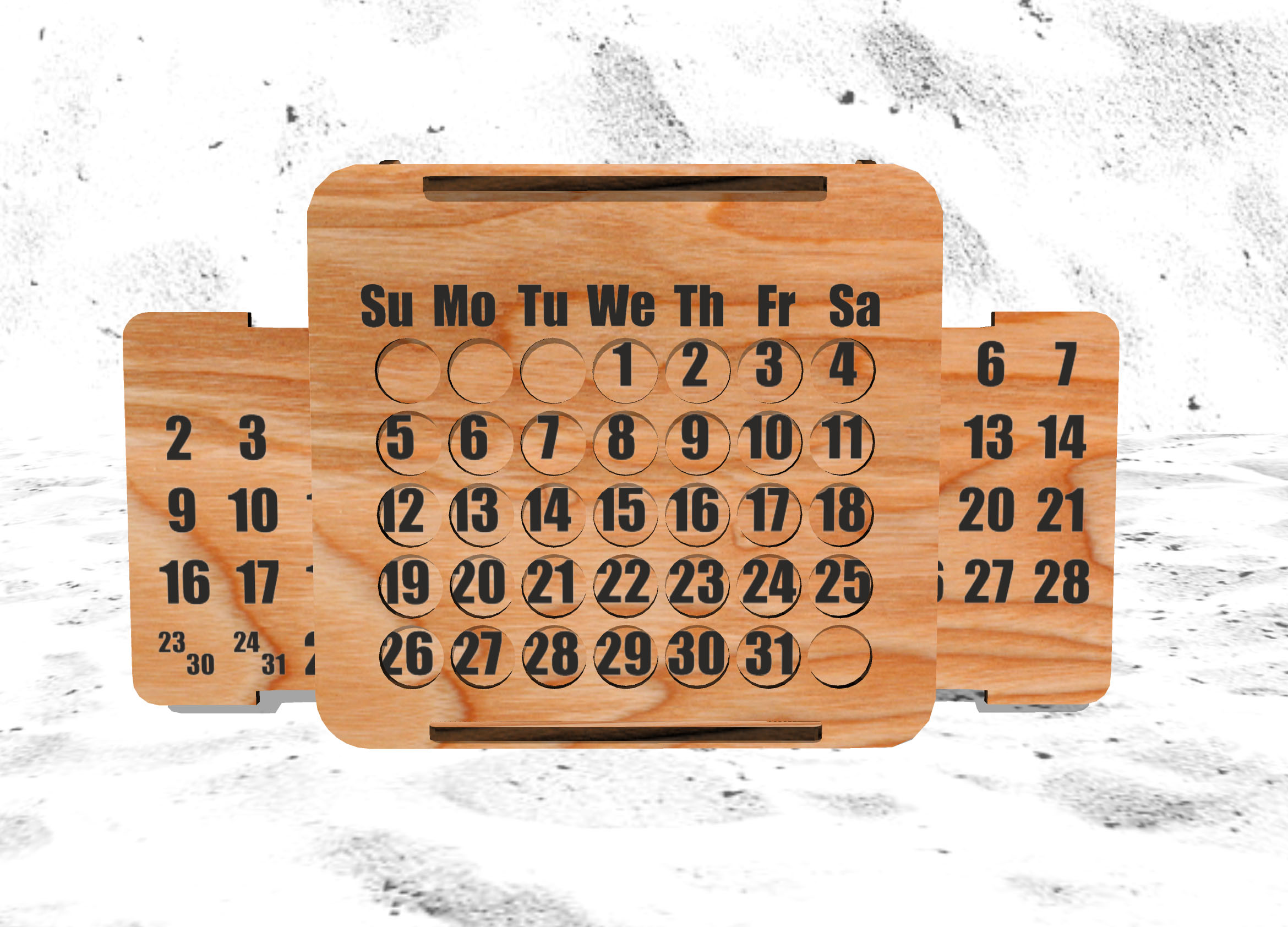 Perpetual calendar vector model for laser cut cnc, 3 mm, DXF - Inspire ...