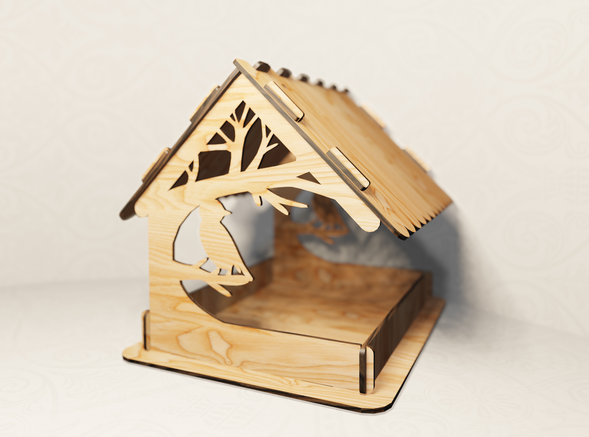 Bird feeders vector model for laser cut cnc (275x251x314 mm) - Inspire ...