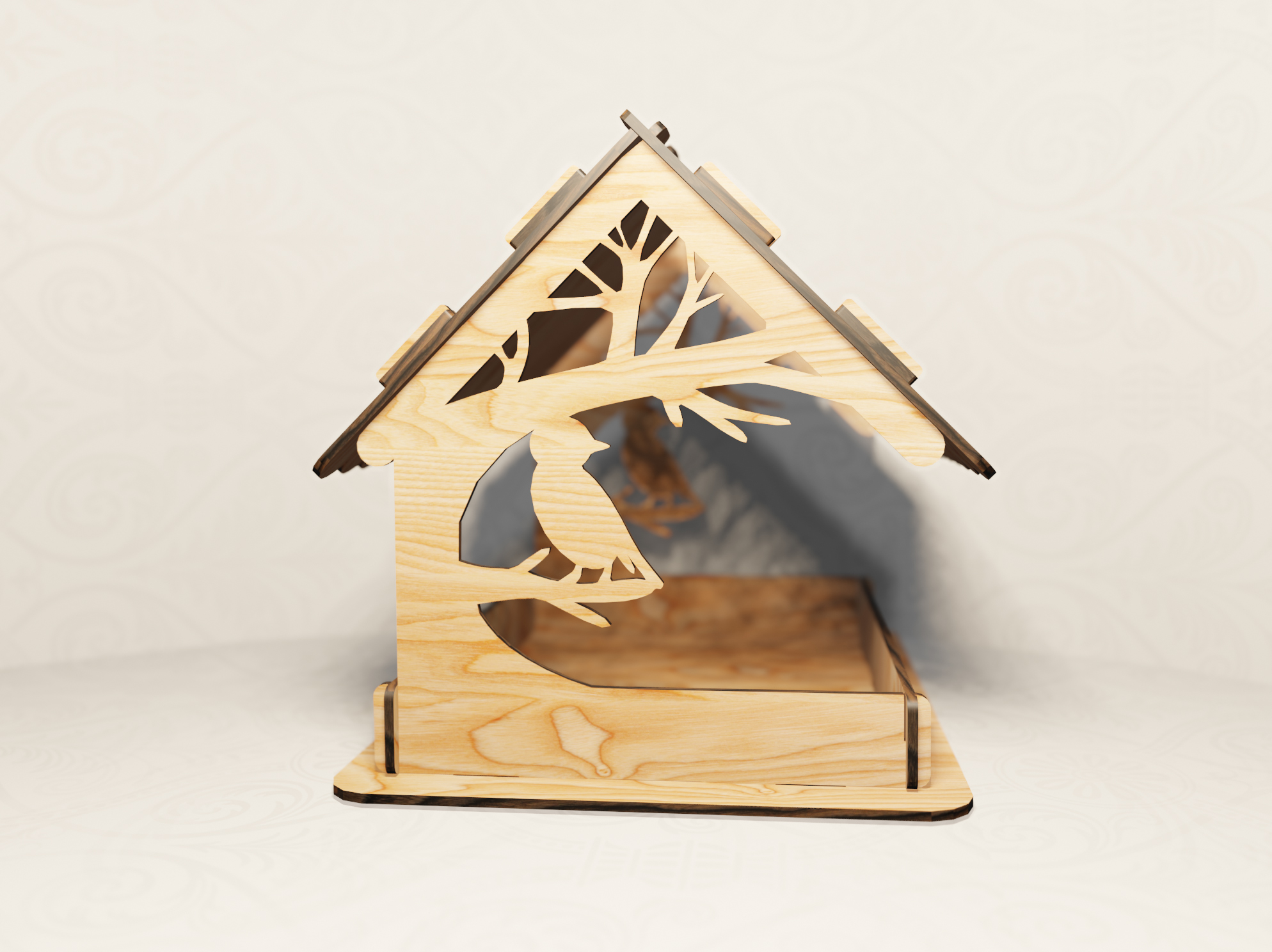 Bird feeders vector model for laser cut cnc (275x251x314 mm) - Inspire ...