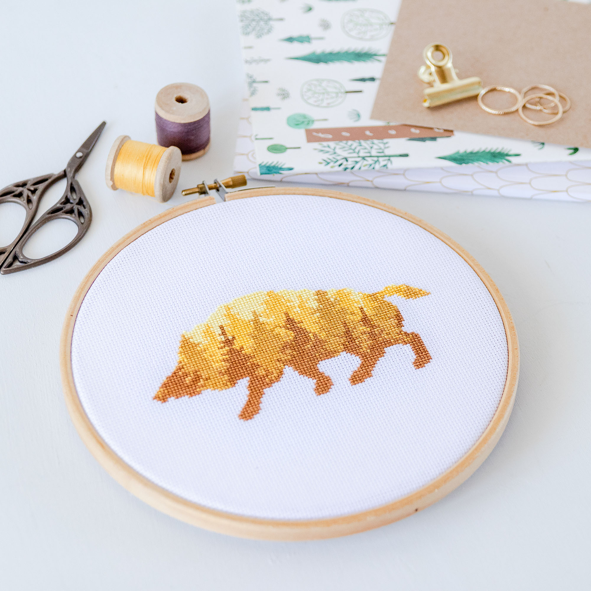 Wild Boar Silhouette Cross Stitch Pattern - Inspire Uplift