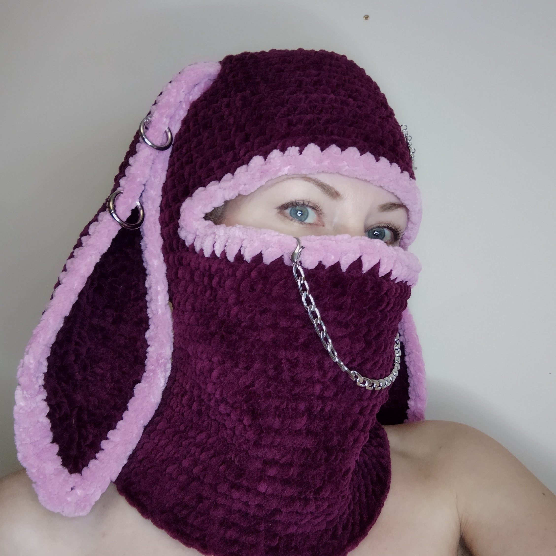 Fluffy balaclava with custom ears. Crazy bunny balaclava - Inspire Uplift