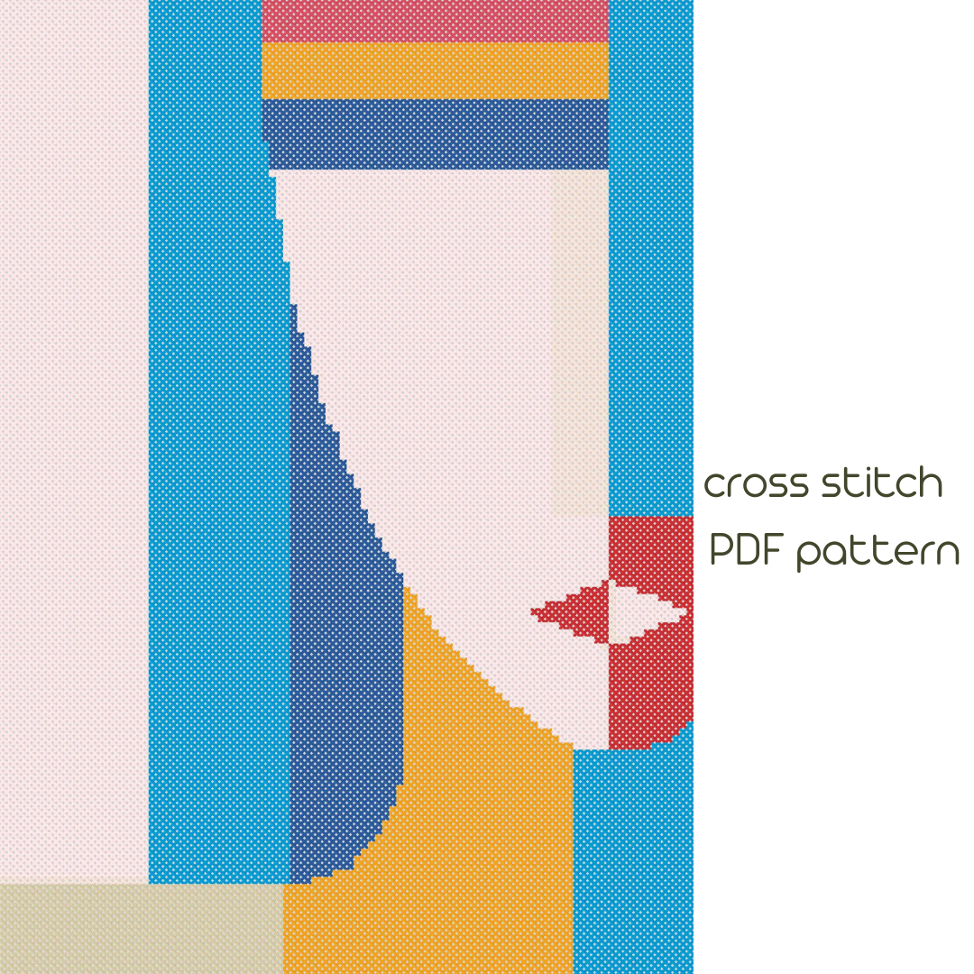 Abstract face cross stitch, cross stitch pattern, PDF Patter | Inspire ...