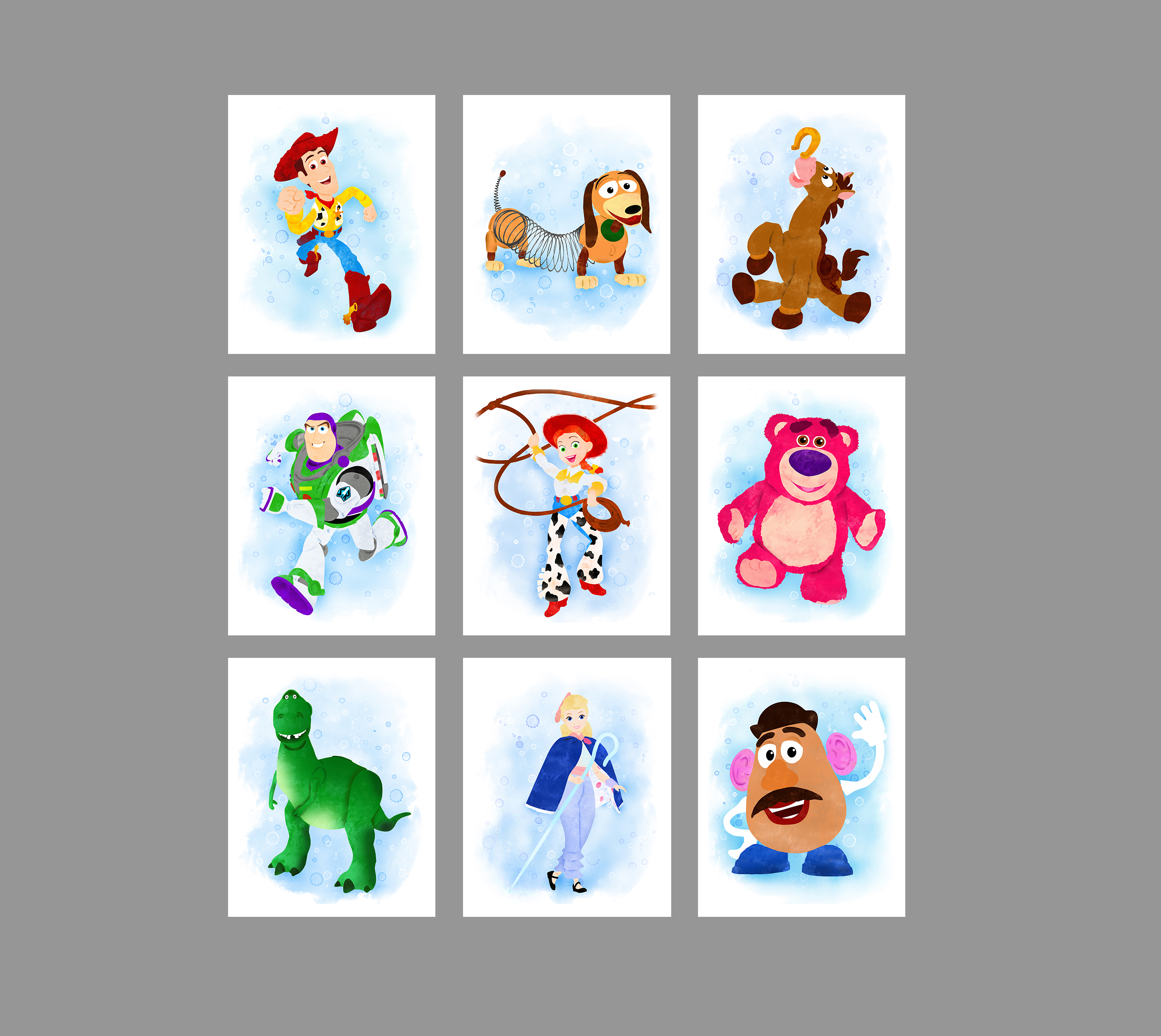 Toy Story Set Disney Art Print Digital Files nursery room | Inspire Uplift