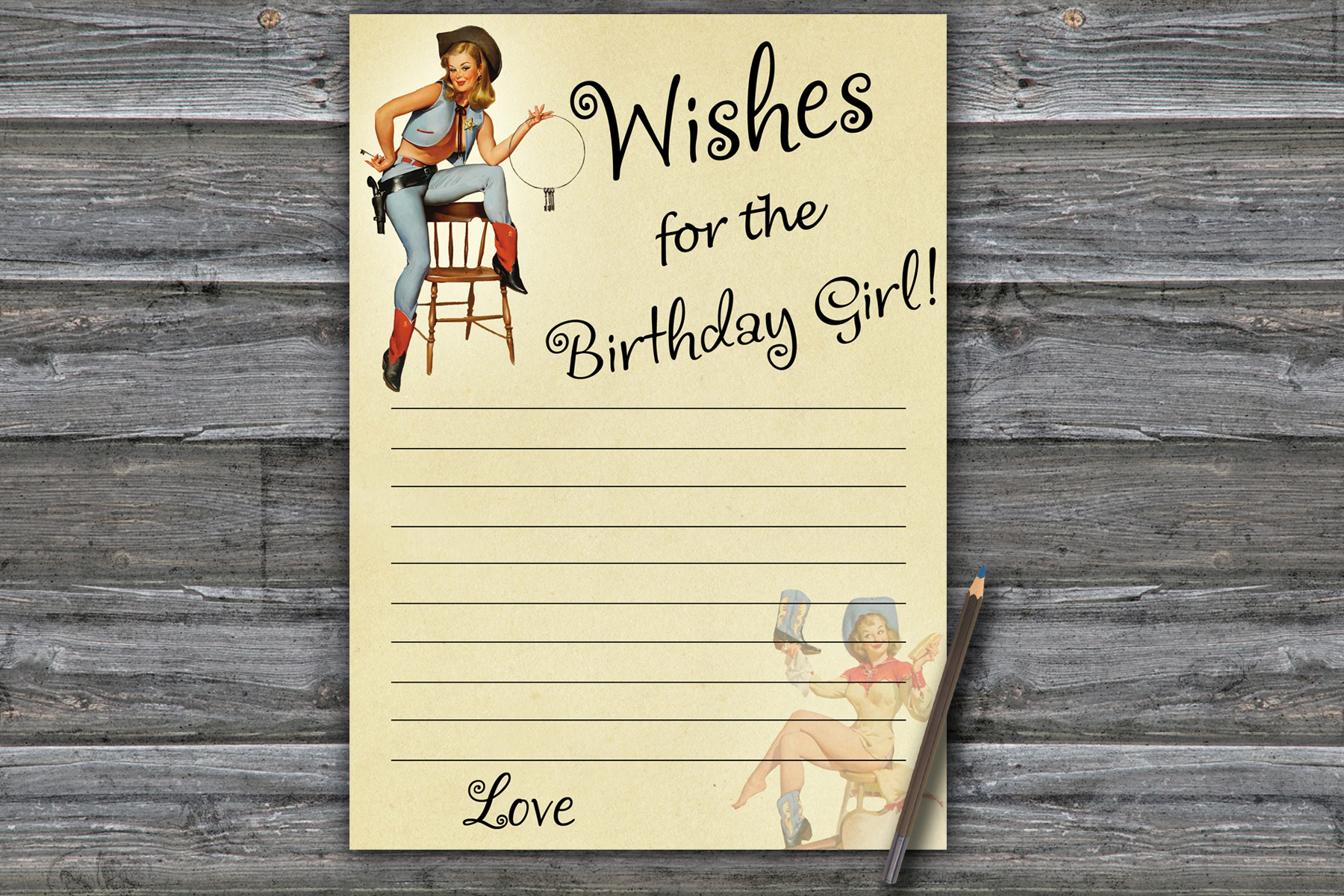 Cowboy themed Wishes for the birthday girl,Adult Birthday pa | Inspire ...