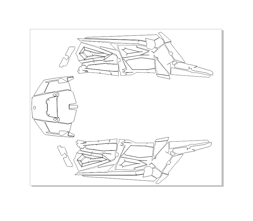 POLARIS RZR1000 XP 4 door 2014-2020 Graphic Vector Template - Inspire ...