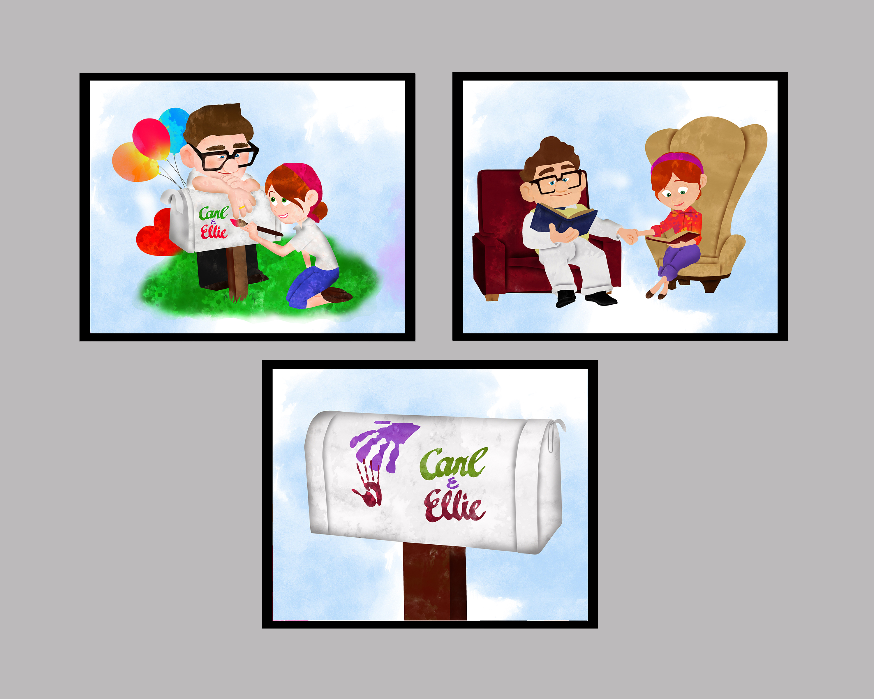 Up Disney Set Art Print Digital Files decor nursery room | Inspire Uplift