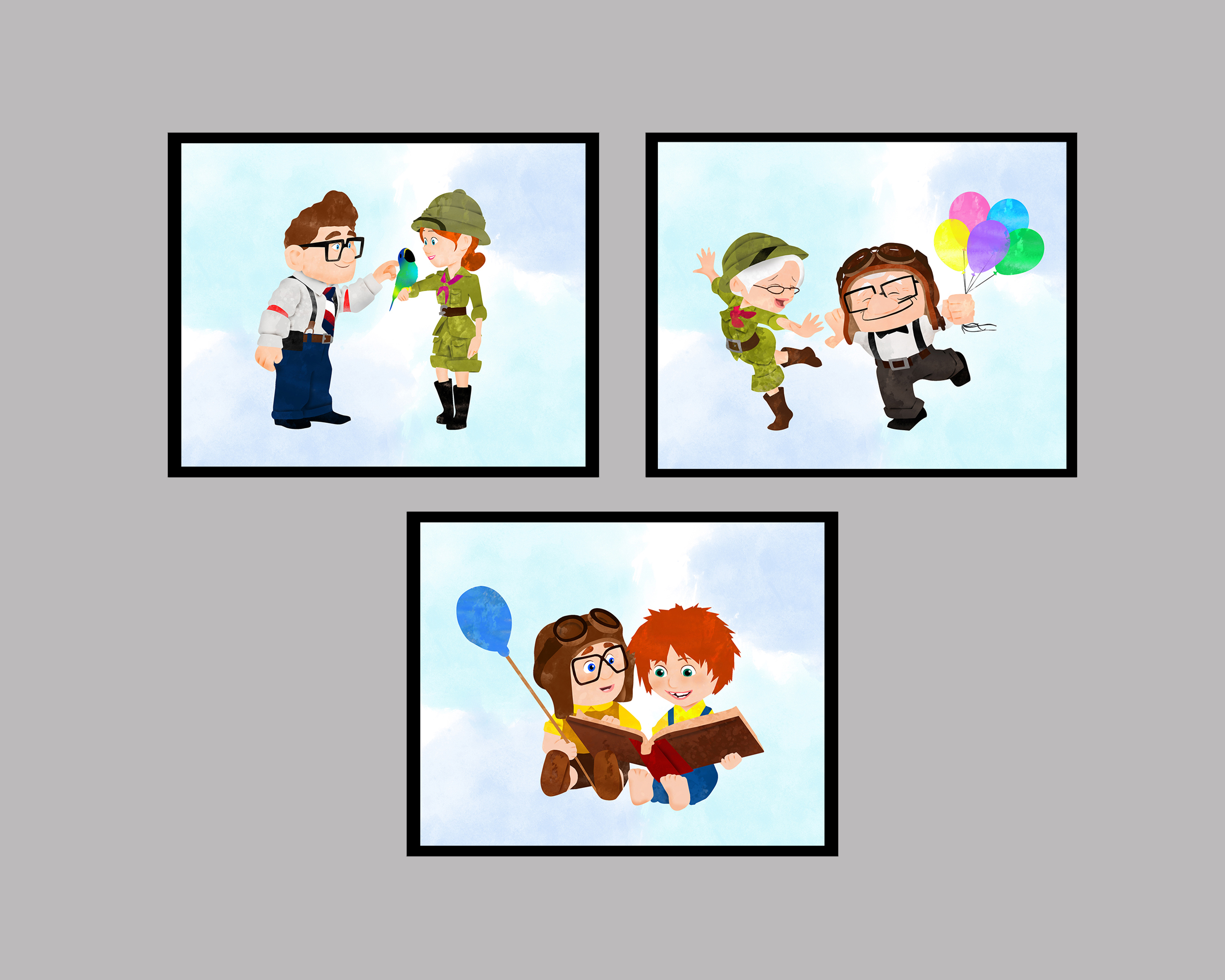 Up Disney Set Art Print Digital Files decor nursery room - Inspire Uplift