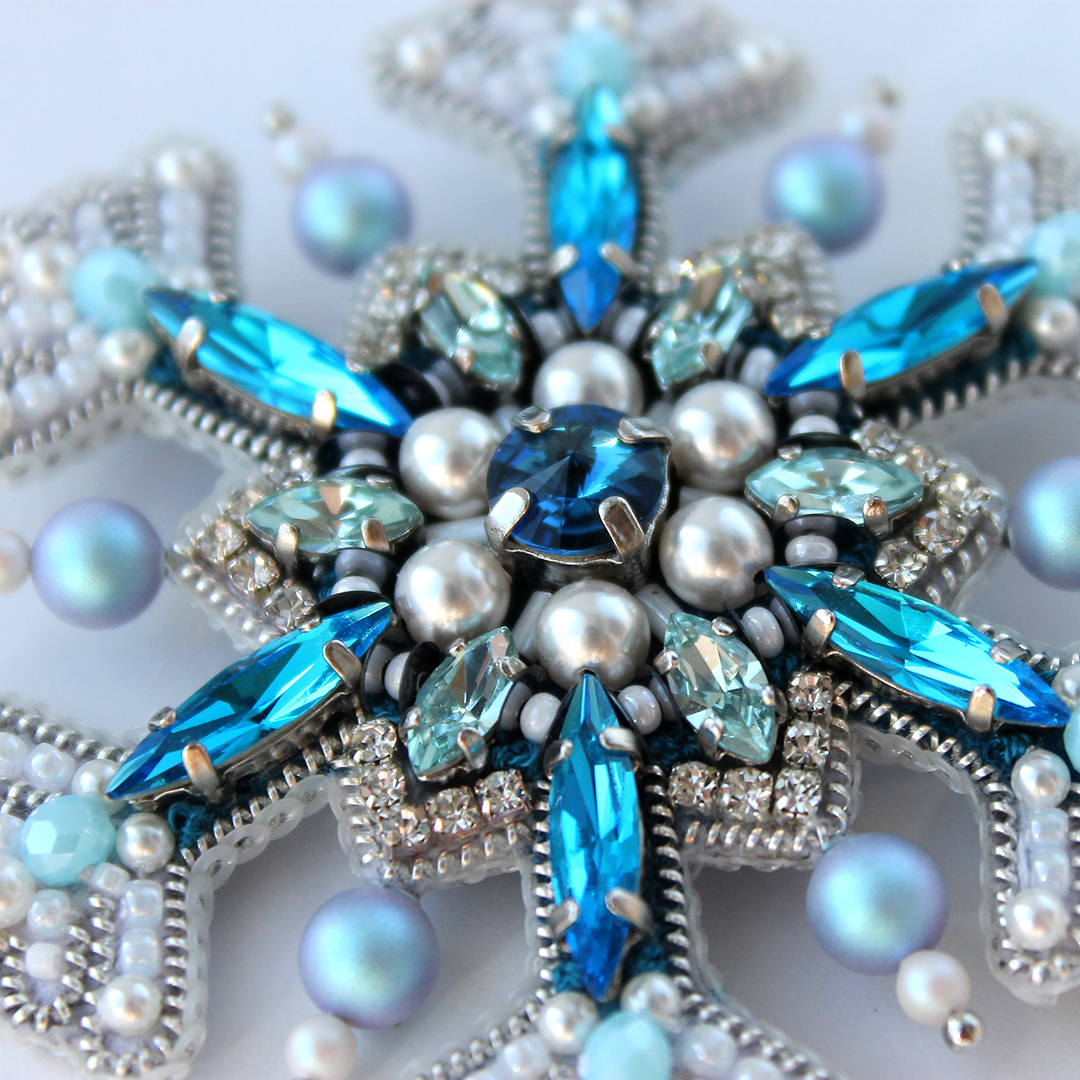 Snowflake Brooch Pin Handmade. Embroidered Brooch. Christmas - Inspire ...