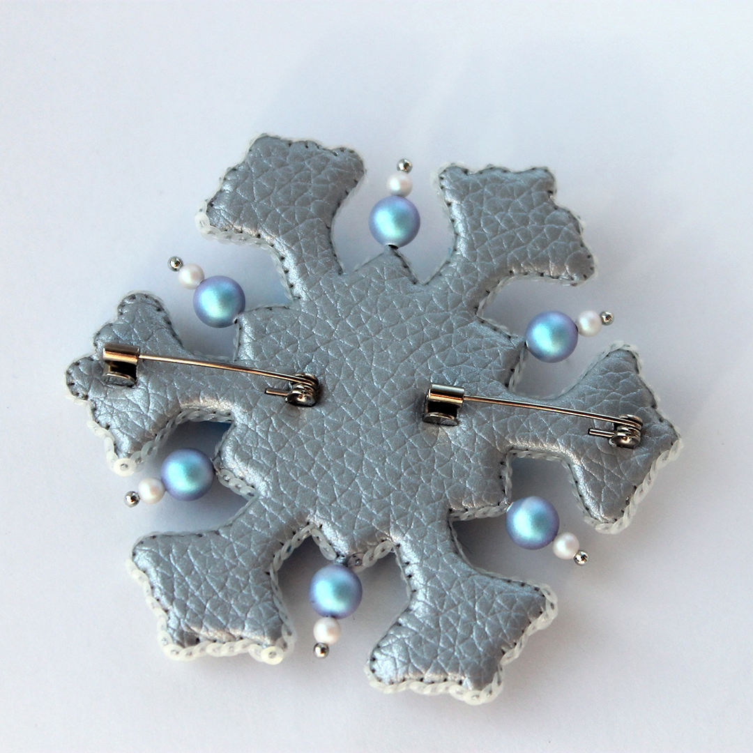 Snowflake Brooch Pin Handmade. Embroidered Brooch. Christmas - Inspire ...