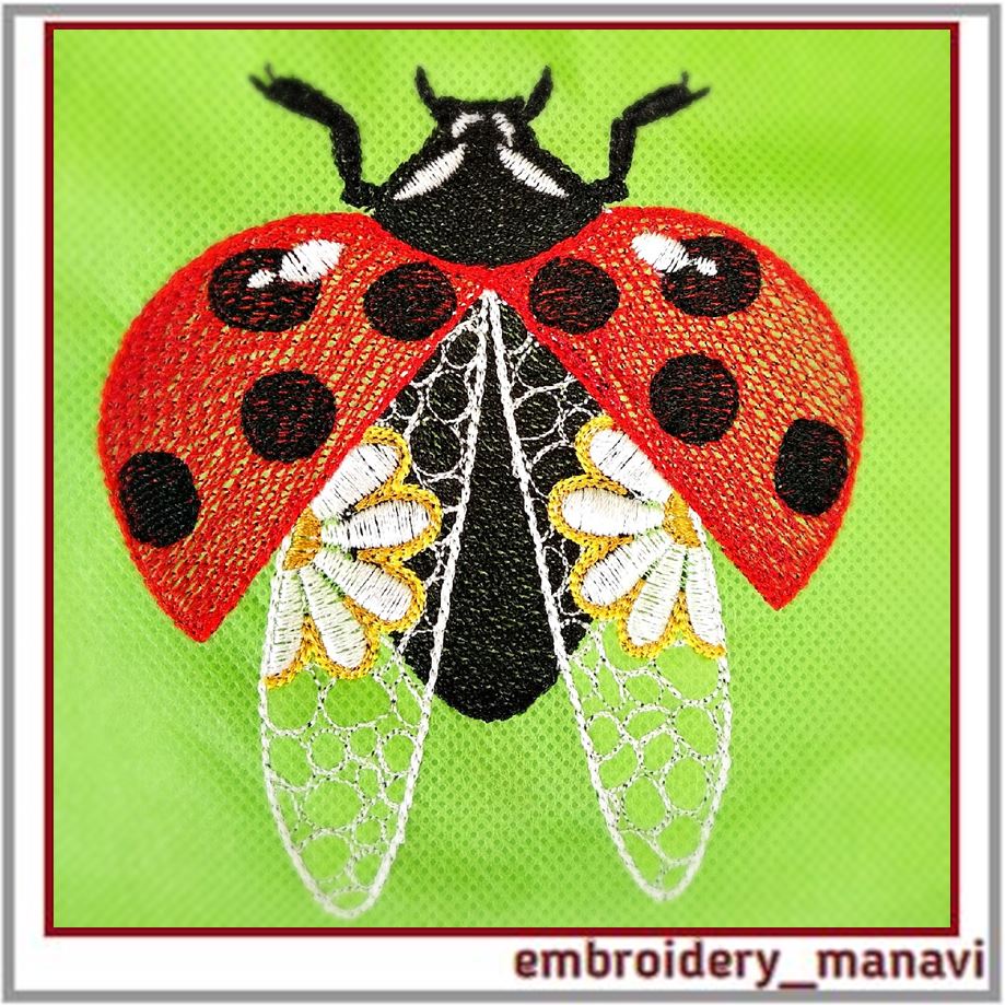 Machine embroidery design Lady bug. 2 sizes. - Inspire Uplift