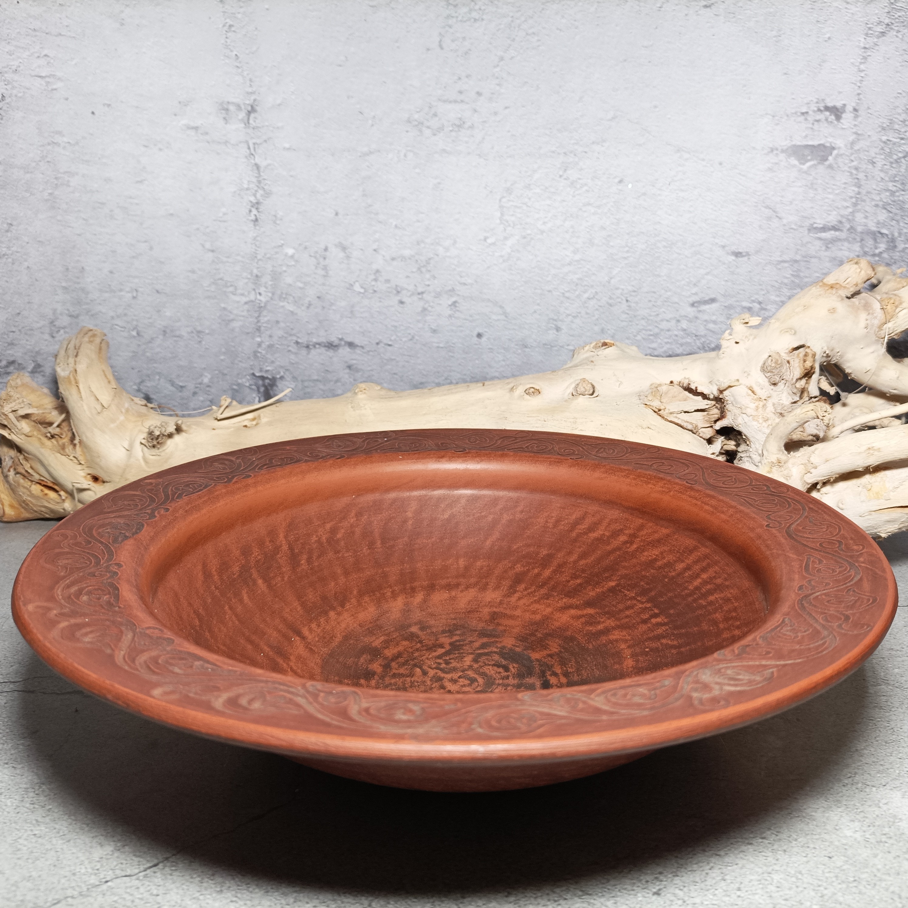 Pattern deep bowl diameter 11.81 inch Handmade red clay. Lar - Inspire ...