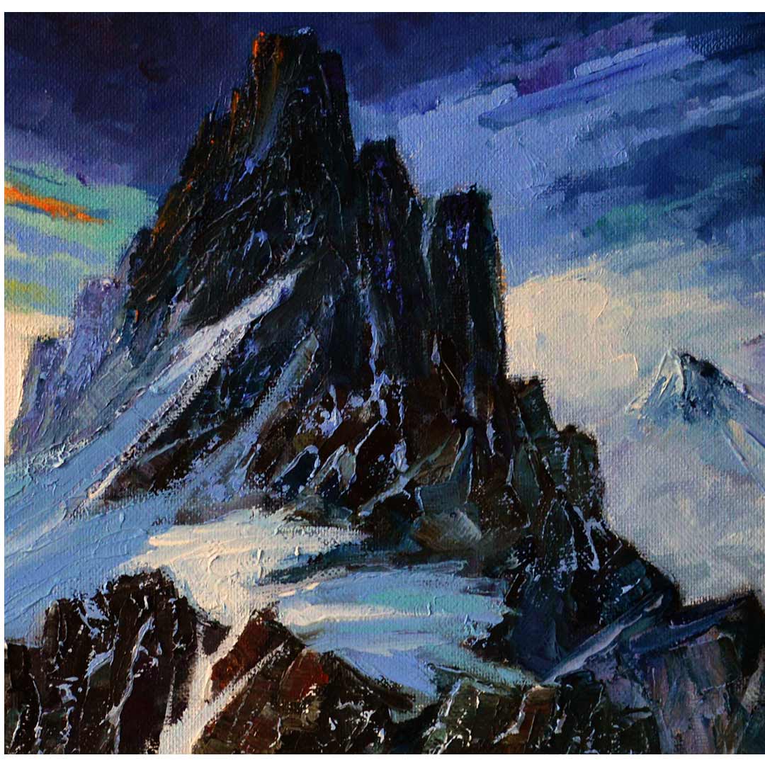 Rocky Mountains. Difficult pass. Oil painting - Inspire Uplift
