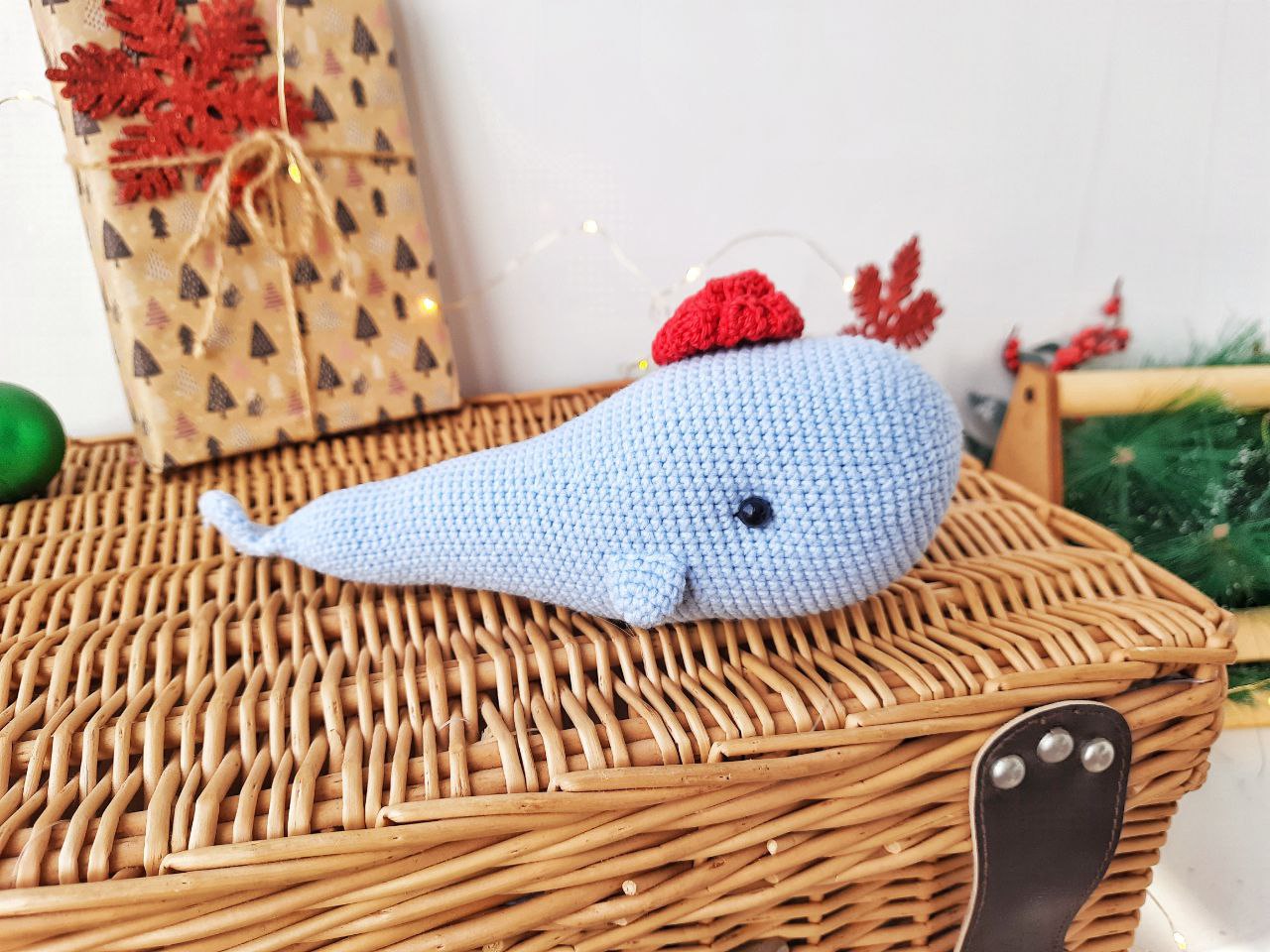Stuffed Whale toy for nursery decor. Soft toy made of cotto | Inspire ...