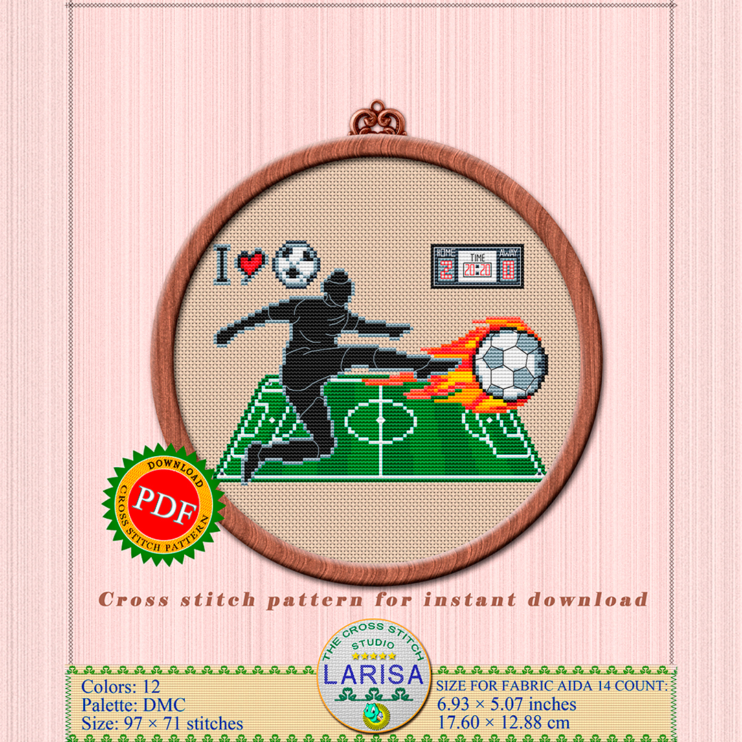 Football Cross Stitch Pattern | Soccer - Inspire Uplift