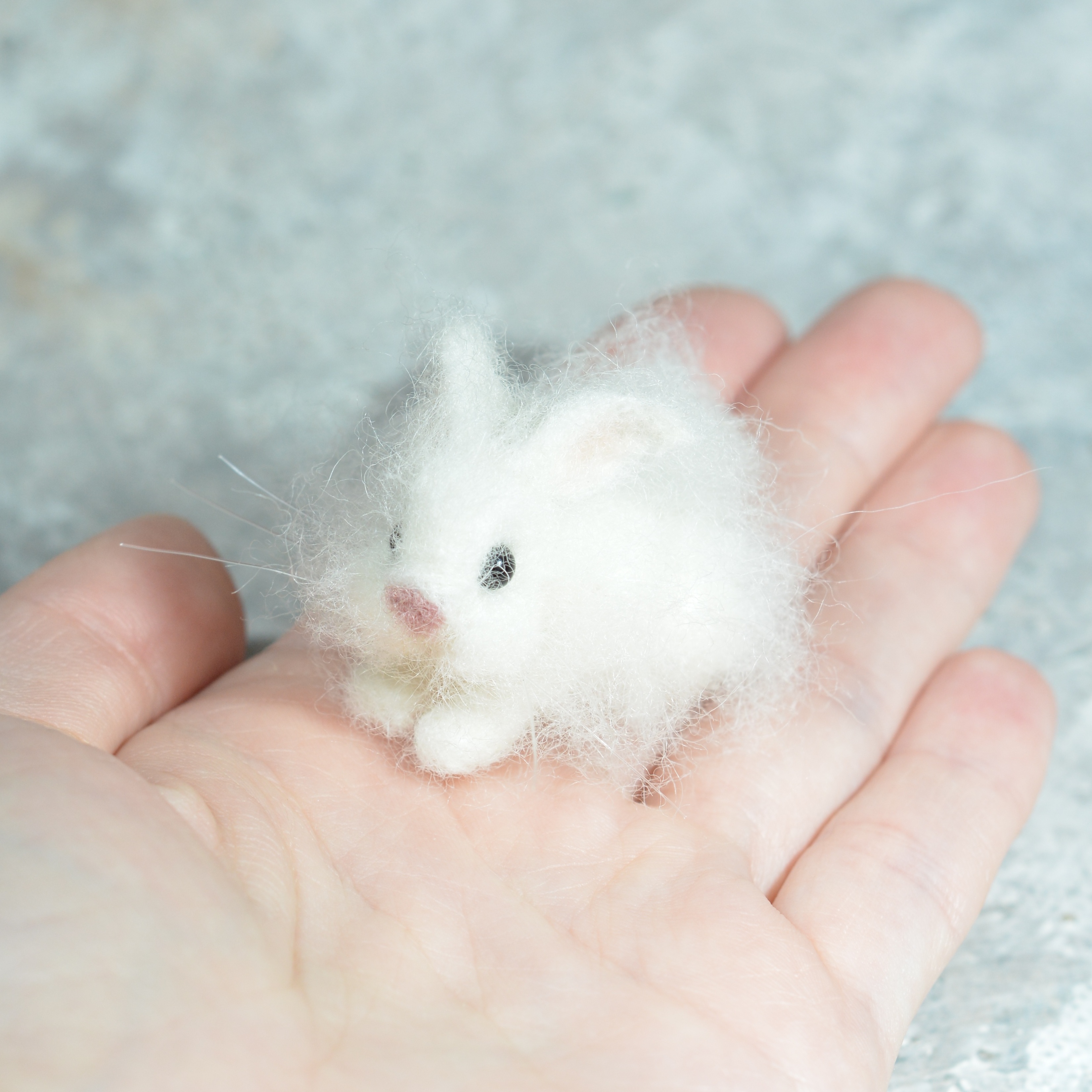 White handmade bunny/Needle felted rabbit/Easter decor | Inspire Uplift