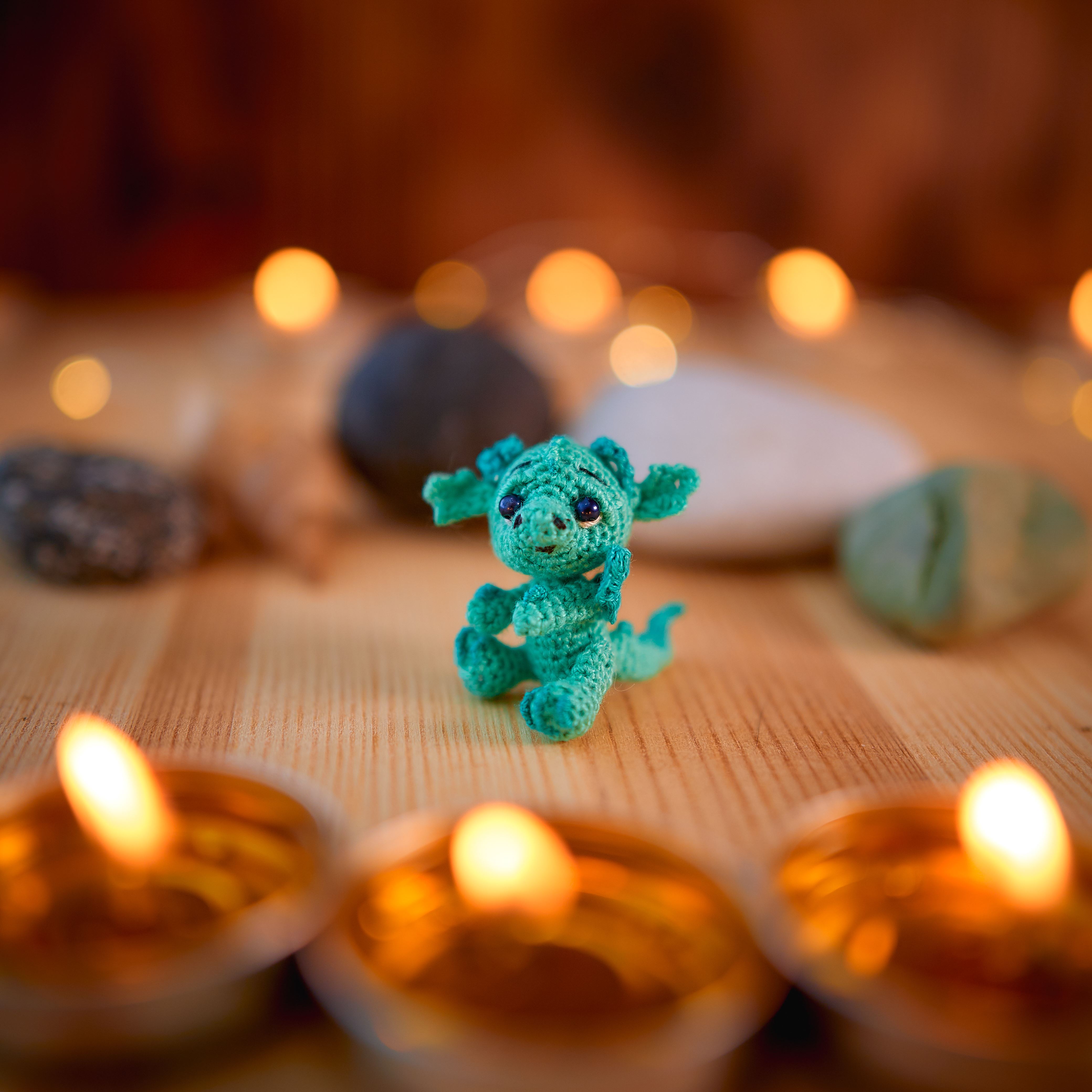 Mini dragon. Dragon in a nutshell. Tiny crochet dragon. - Inspire Uplift