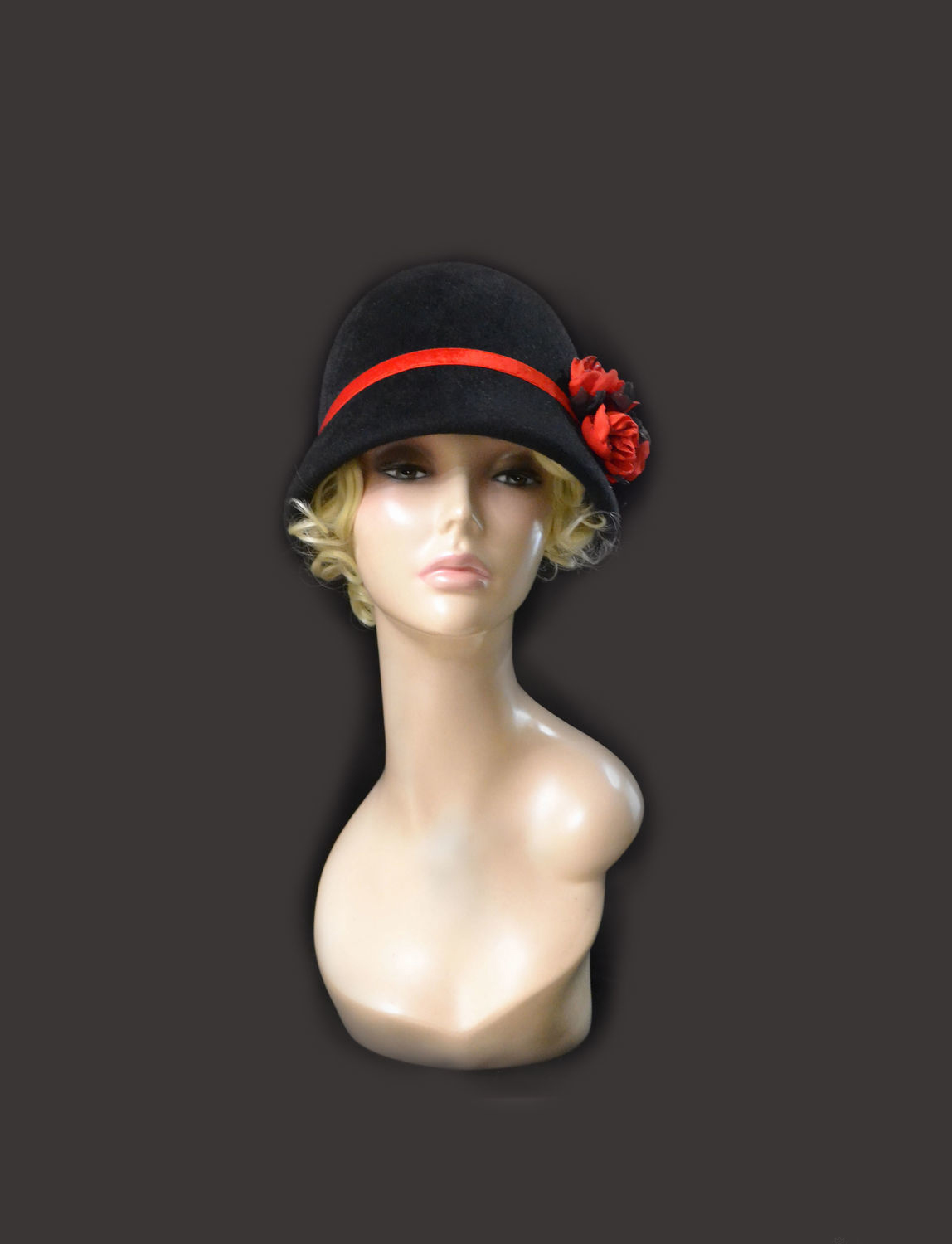 MADE TO ORDER . black cloche hat, 1920s style hat, winter ha - Inspire ...