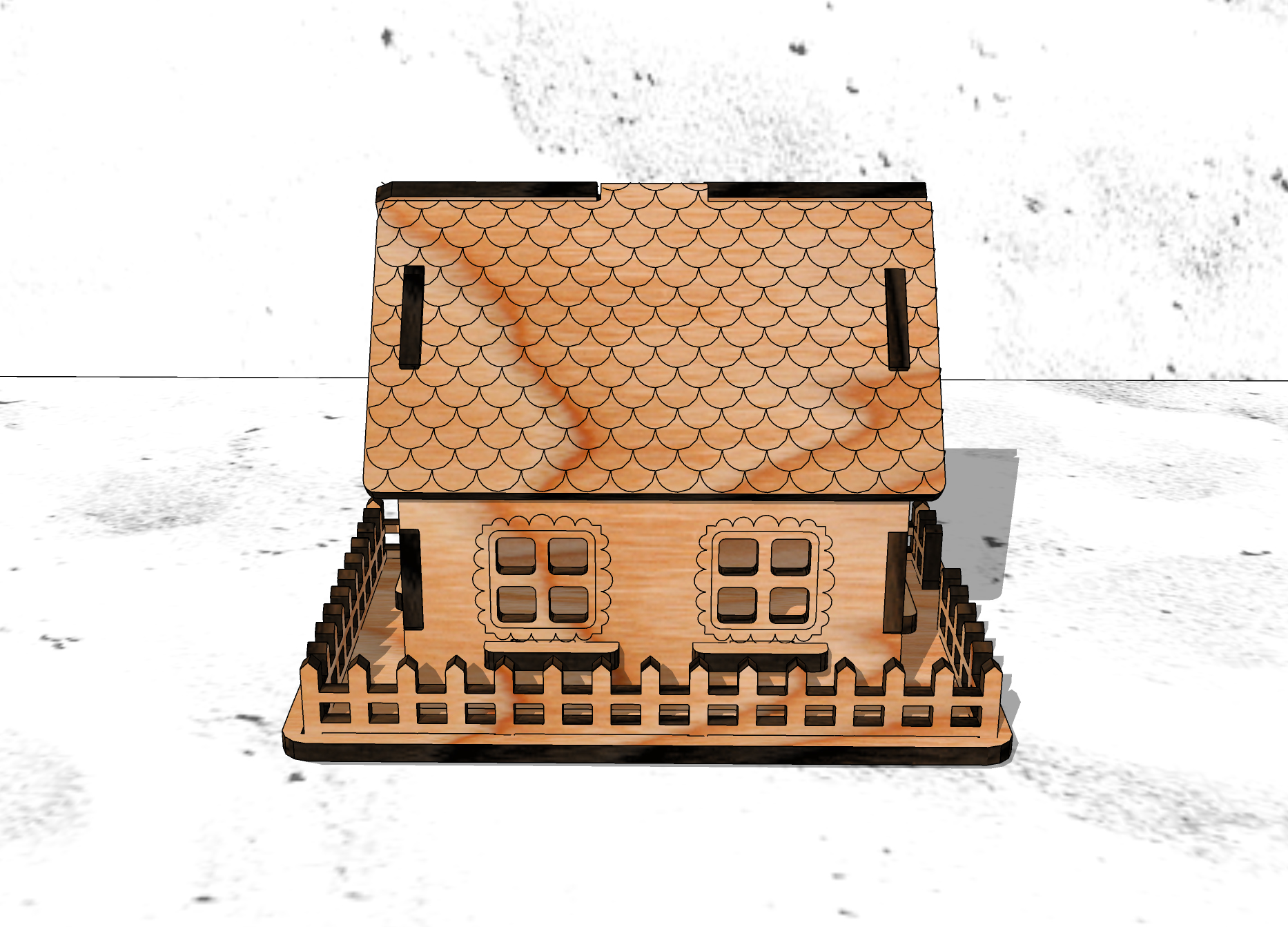 Mini House vector model for laser cut cnc plan, 3 and 4 mm, - Inspire ...