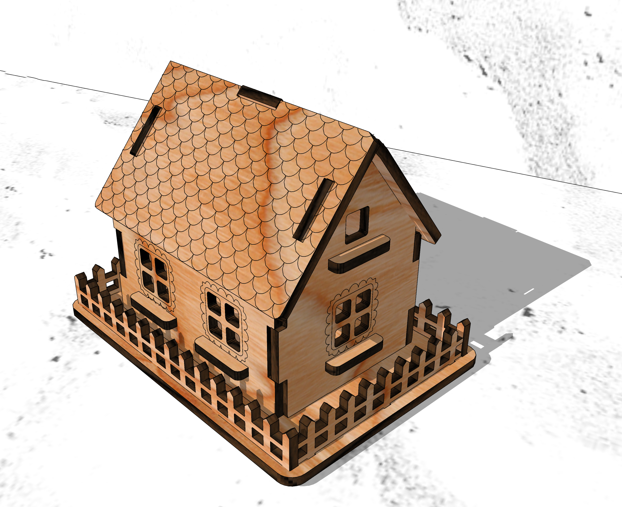 Mini House vector model for laser cut cnc plan, 3 and 4 mm, - Inspire ...