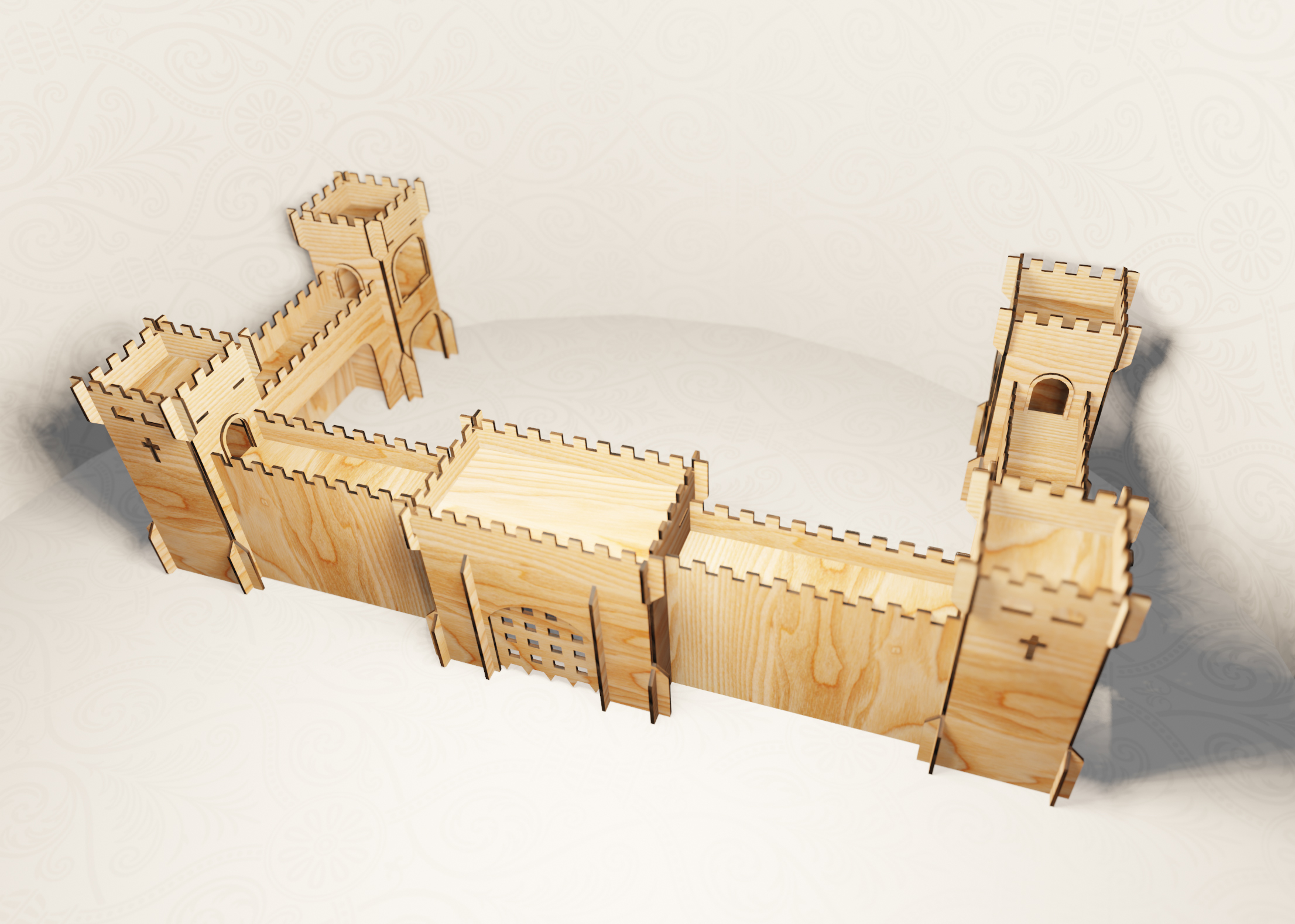Castle vector model for laser cut cnc plan, for 3, 4 mm thic - Inspire ...