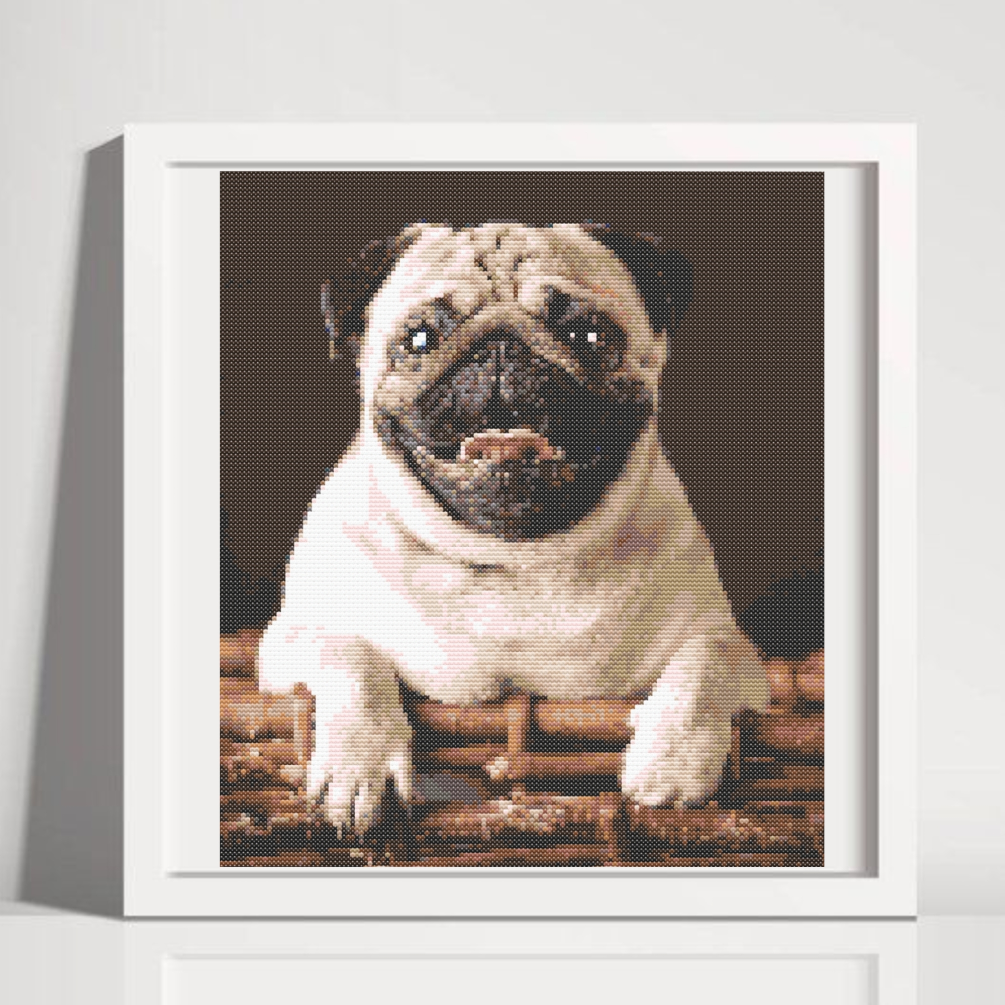 Cross stitch pattern, PDF, Pug | Inspire Uplift