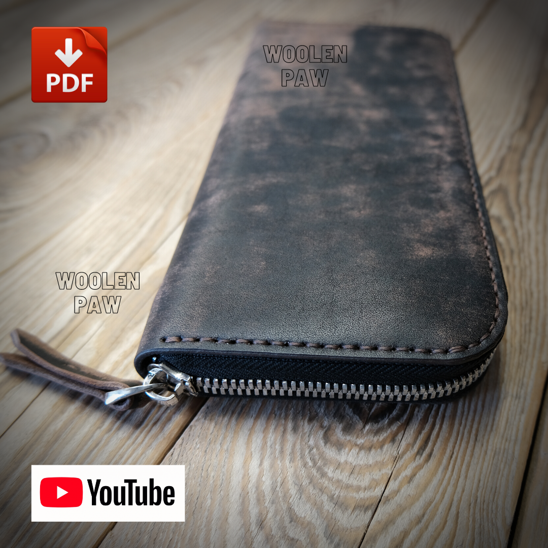 Leather PDF pattern - Zipper wallet. ZW1 - Inspire Uplift