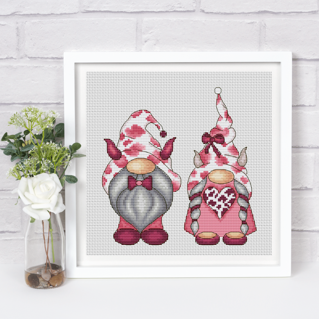Cow gnomes cross stitch pattern PDF, pink cow, animals gnome - Inspire ...