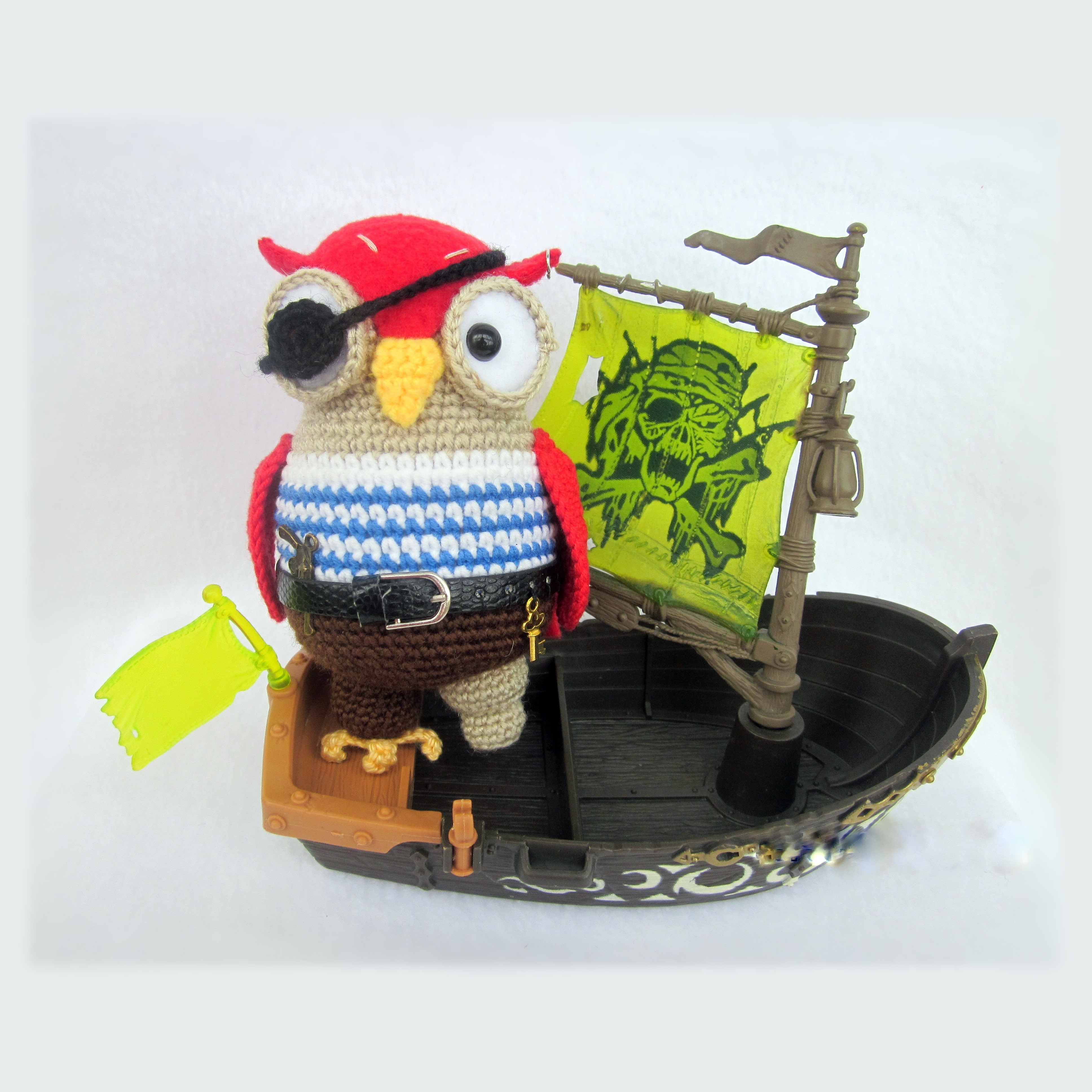 A stuffed toy pirate owl. A funny gift for a friend. | Inspire Uplift