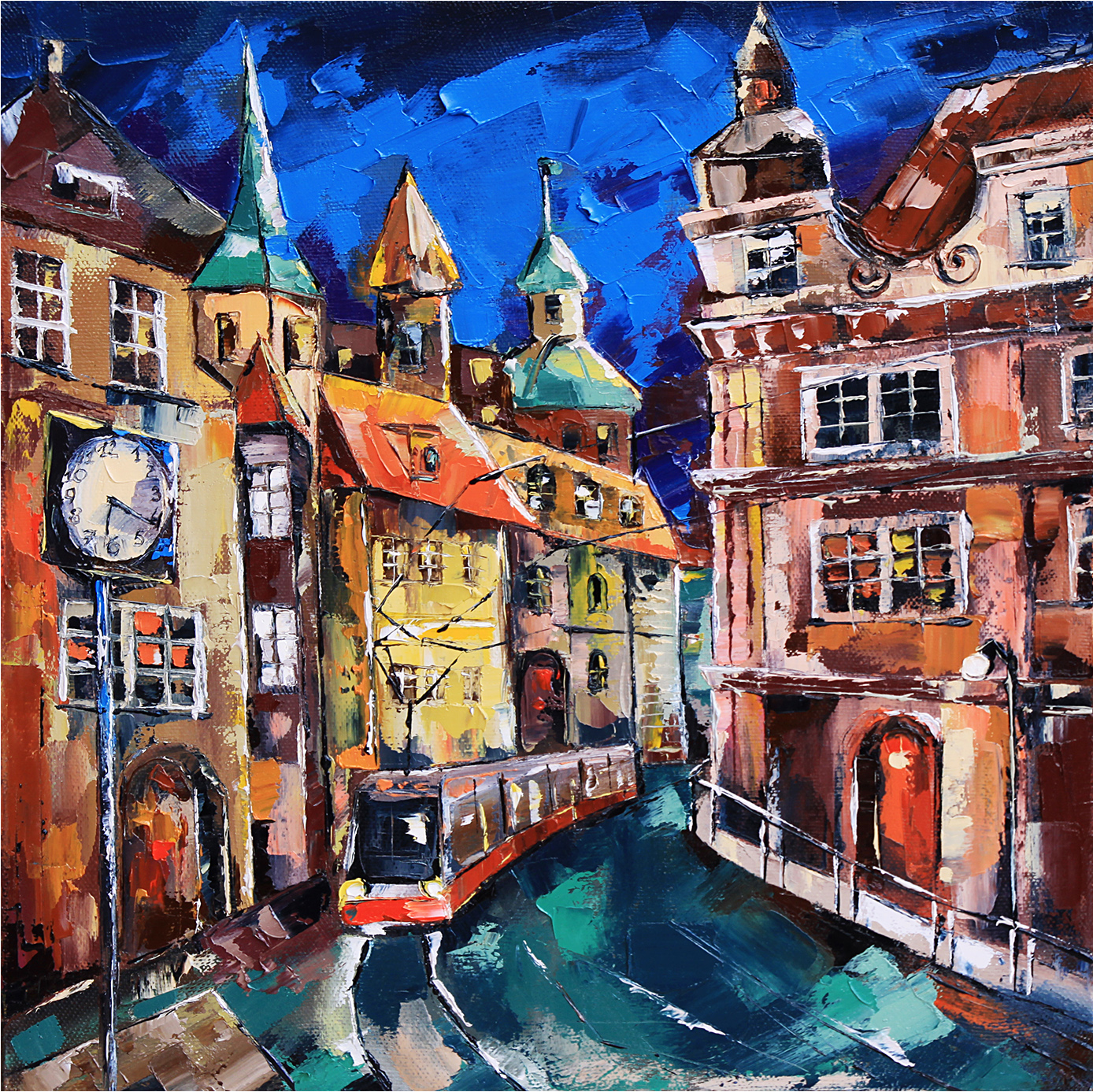 Prague Painting Old Sity Original Art Sityscape Artwork Cze | Inspire ...