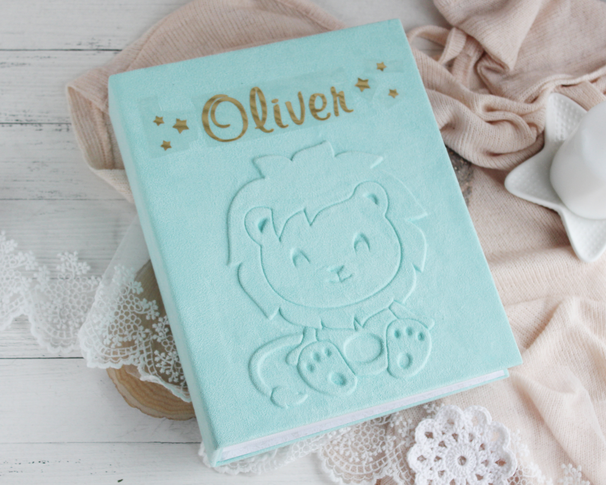 Personalized baby photo album, custom memory book, baby gift - Inspire ...