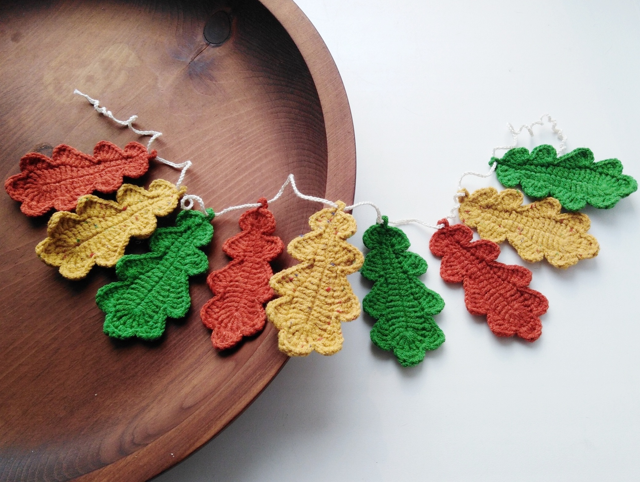 Crochet leaf garland, Handmade fall garland, Autumn garland, - Inspire ...