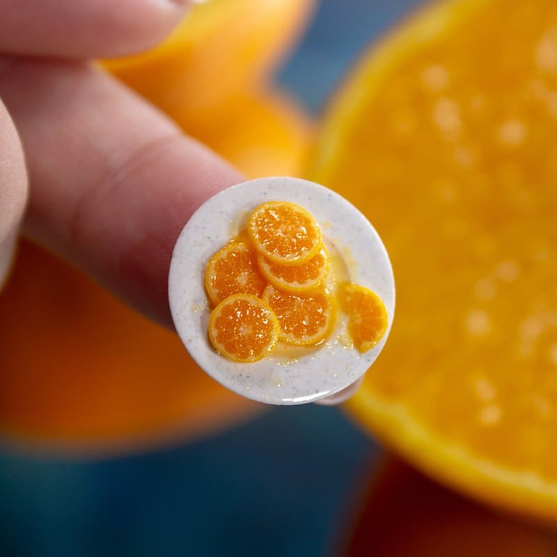 TUTORIAL Miniature polymer clay orange cane | Miniature food | Inspire ...