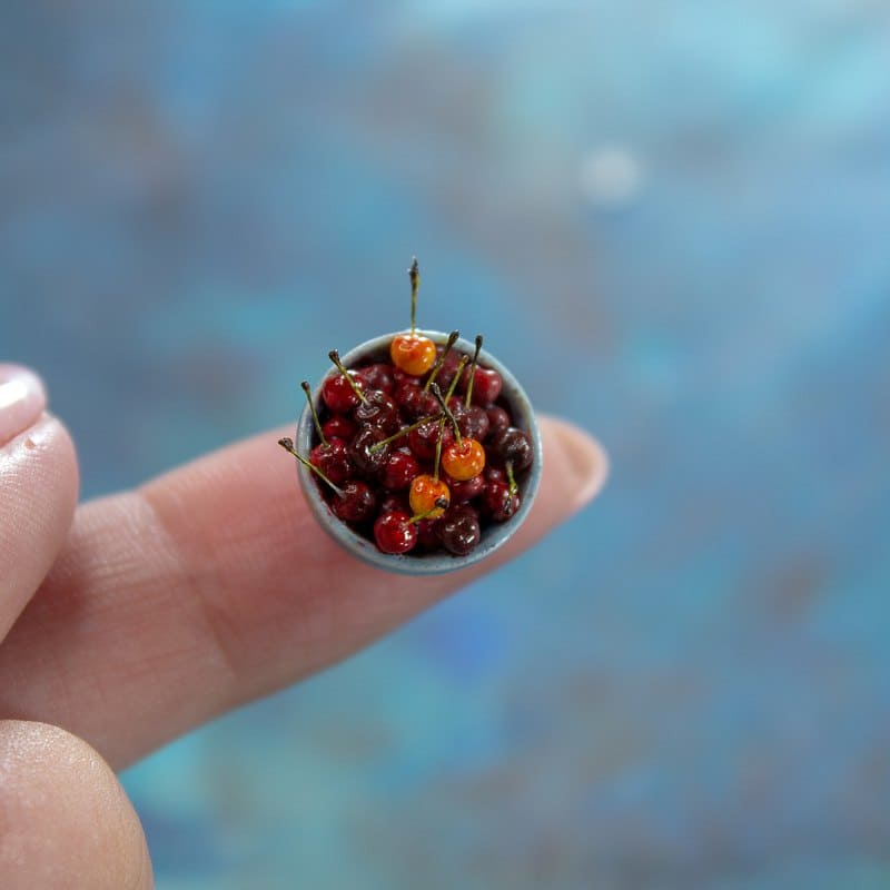 TUTORIAL Miniature polymer clay cherry | Miniature food tuto - Inspire ...