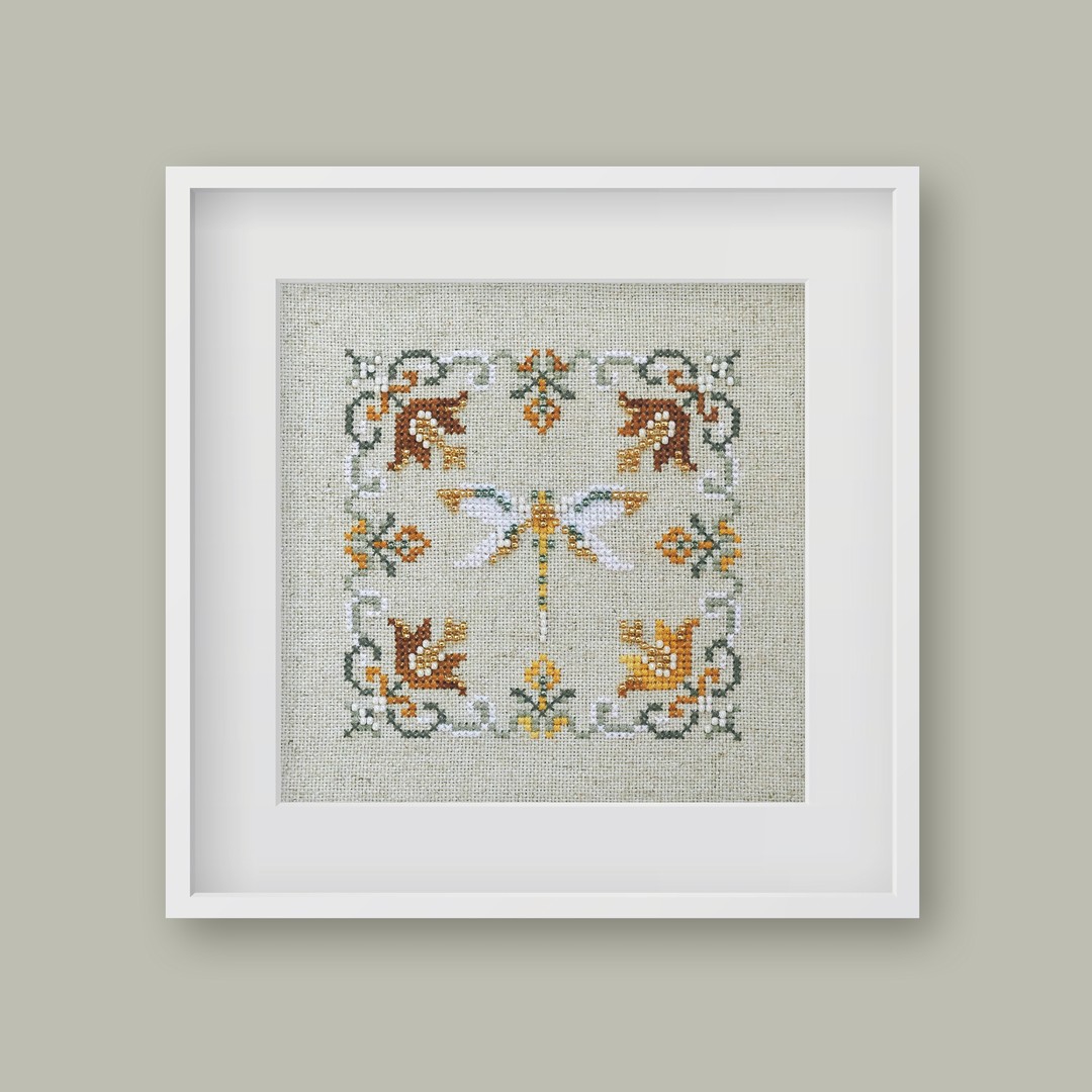 Cross stitch pattern Dragonfly, Small cross stitch sampler - Inspire Uplift