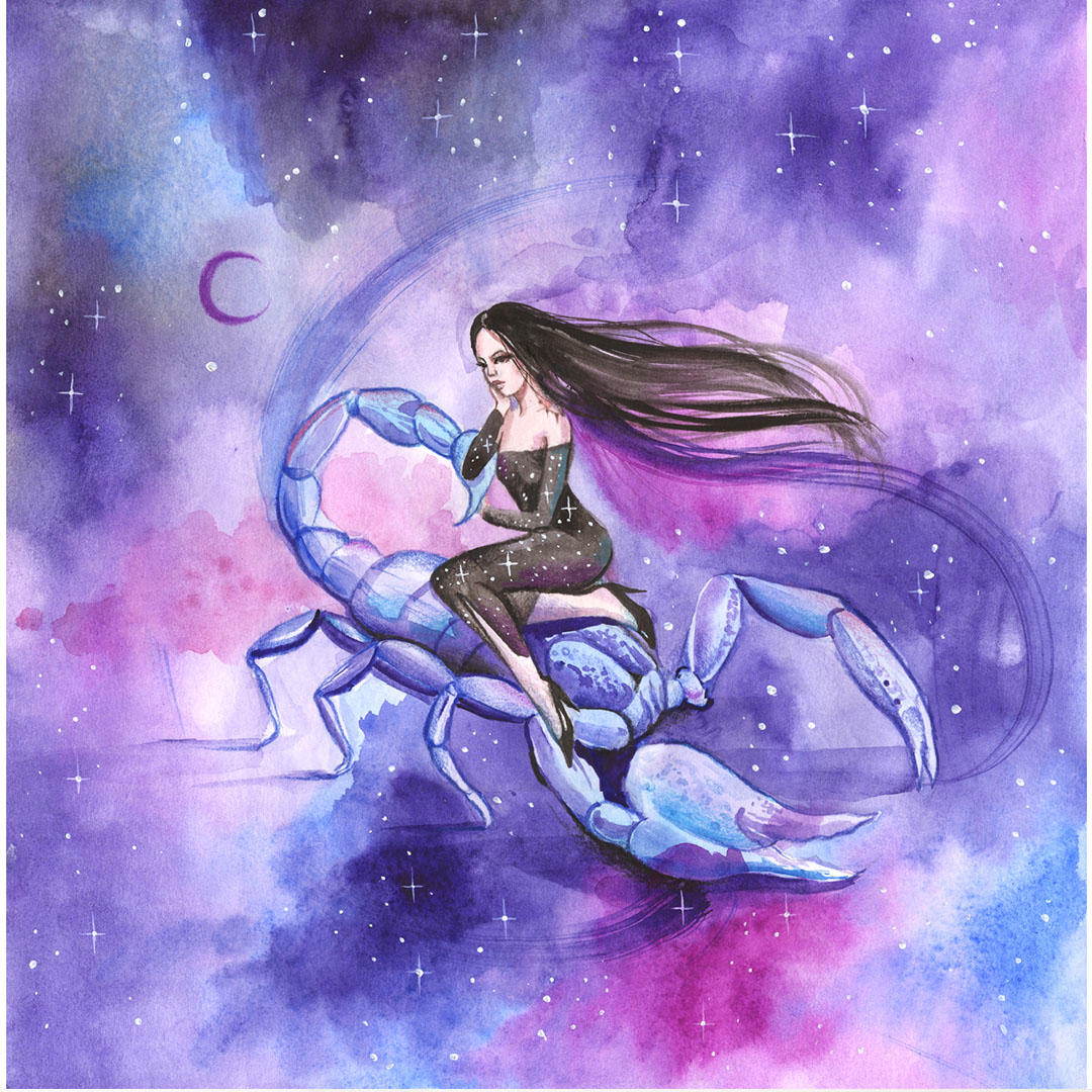 Scorpio Painting Zodiac Sign Scorpio Original Art Woman Scor - Inspire ...