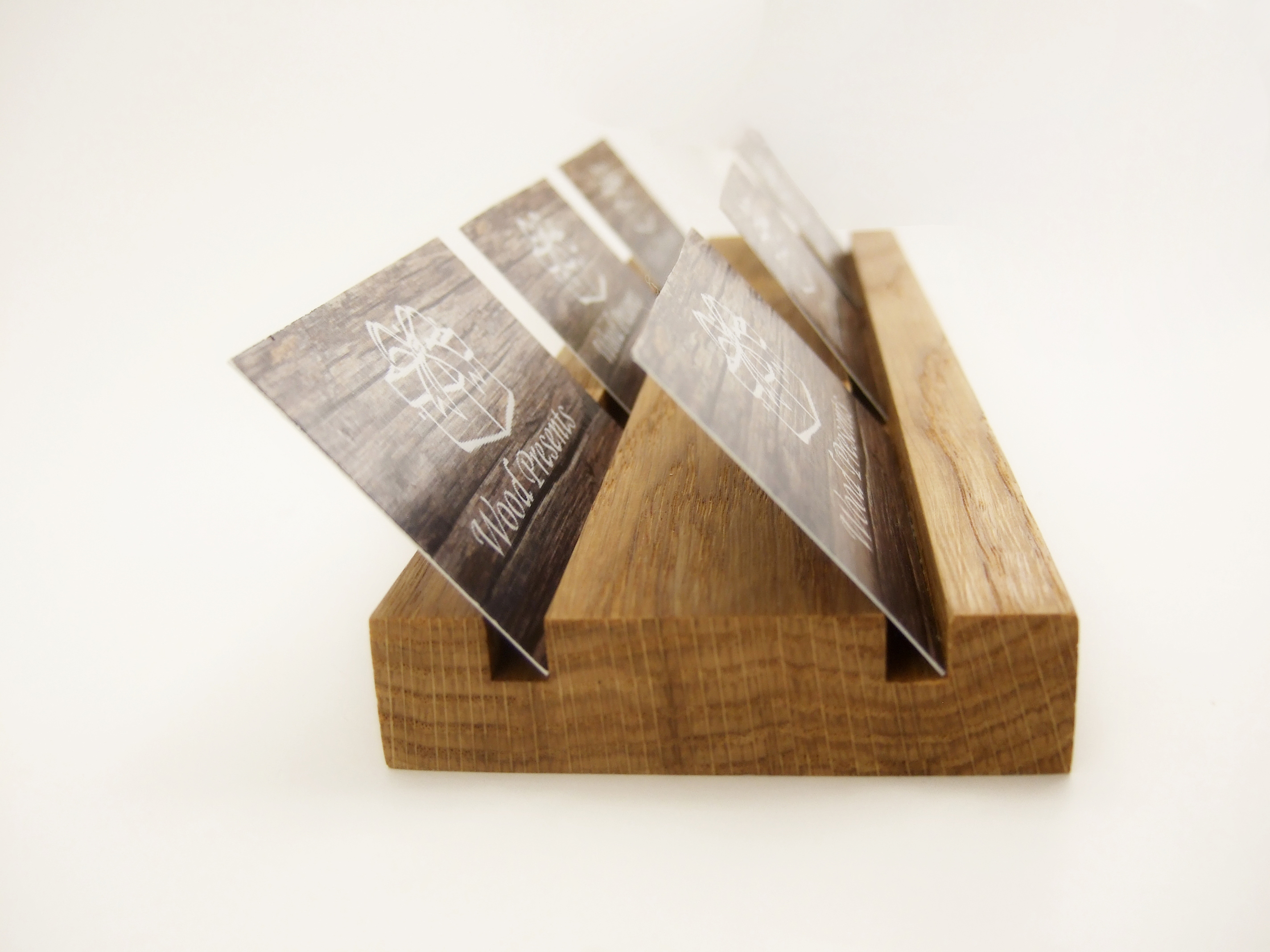 Wood business card holder Multiple card display stand Deskto - Inspire ...