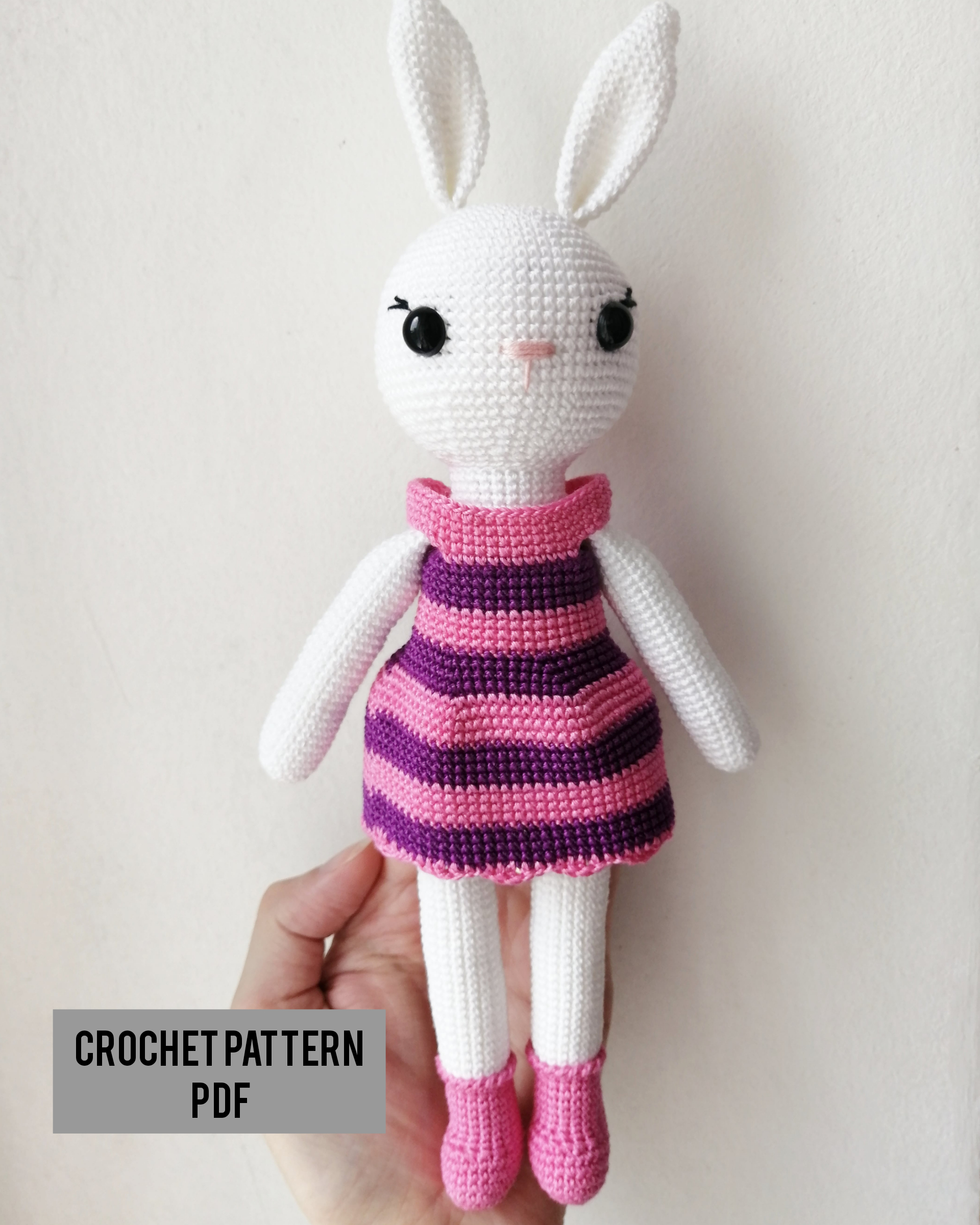 PDF Crochet pattern Bunny in dress | Crochet Doll | Amigurum | Inspire ...