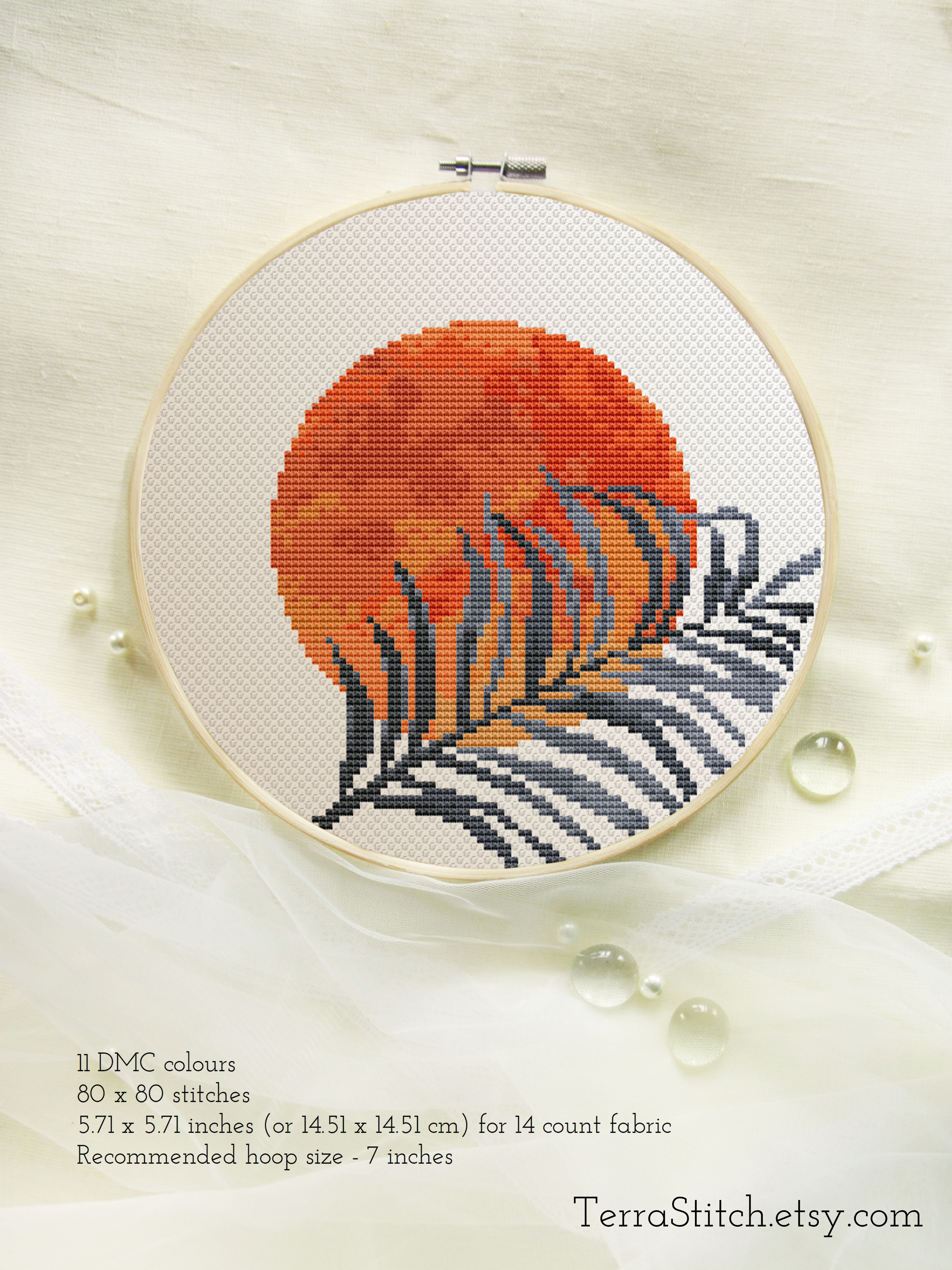 Modern cross stitch pattern PDF Fern cross stitch Palm leaf - Inspire ...