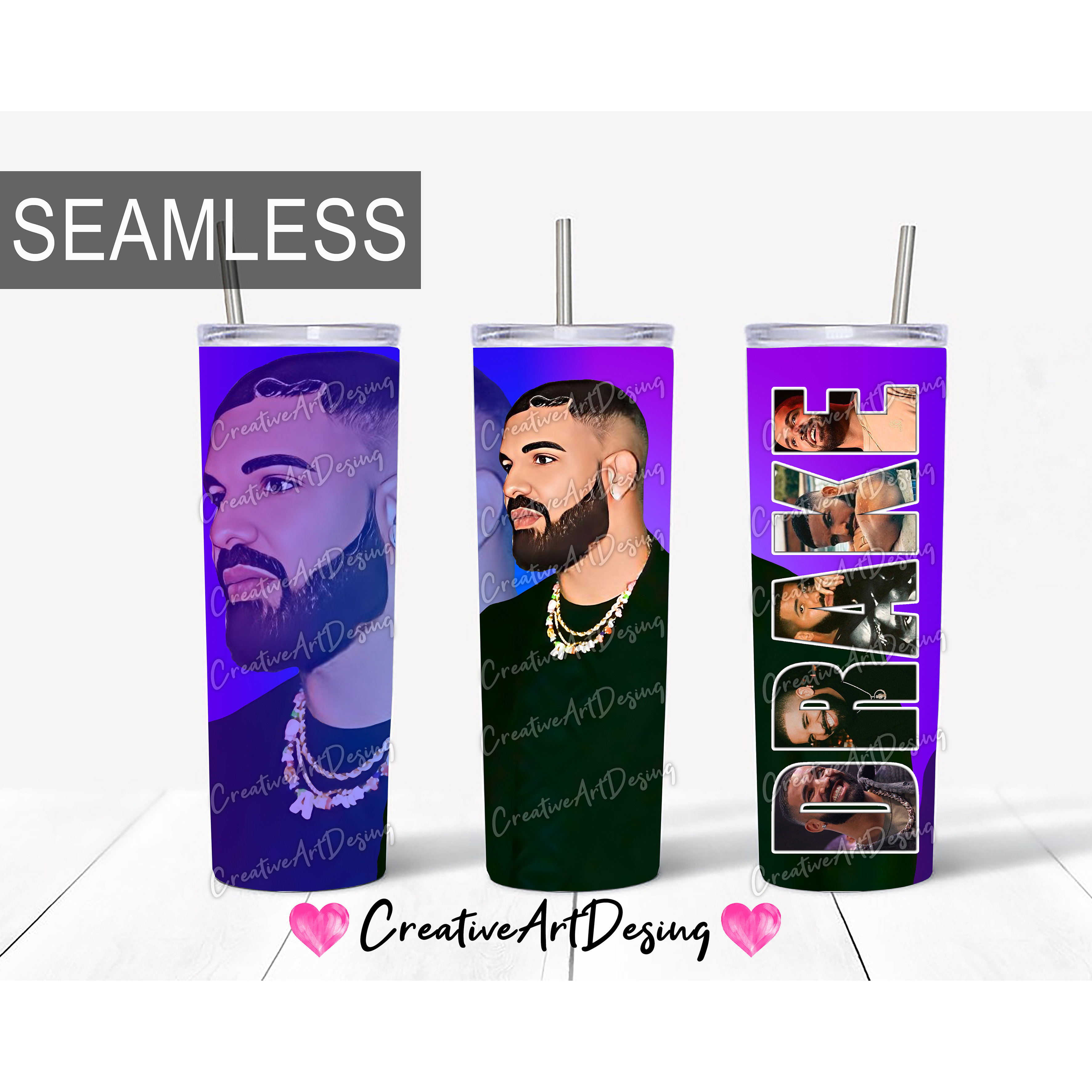 Drake Seamless sublimation designs PNG l skinny tumbler 20oz | Inspire ...