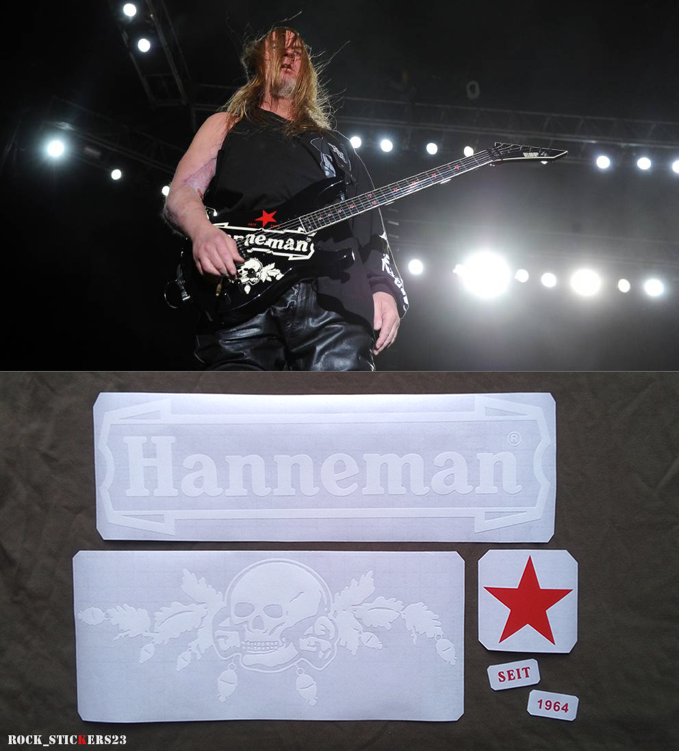 Jeff Hanneman guitar esp vinyl sticker decal slayer beer - Inspire Uplift