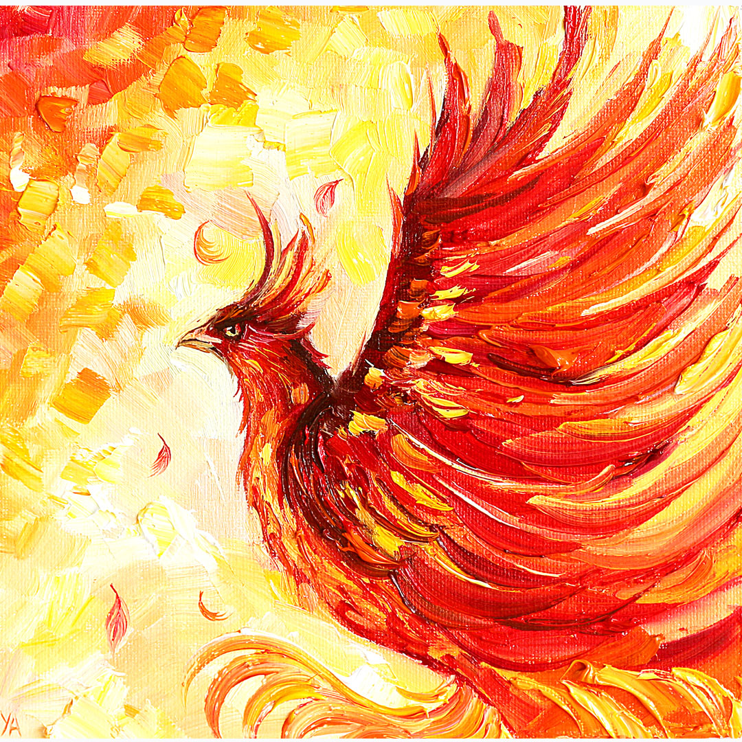 Phoenix Oil Painting Phoenix Original Art Fire Bird Textured | Inspire ...