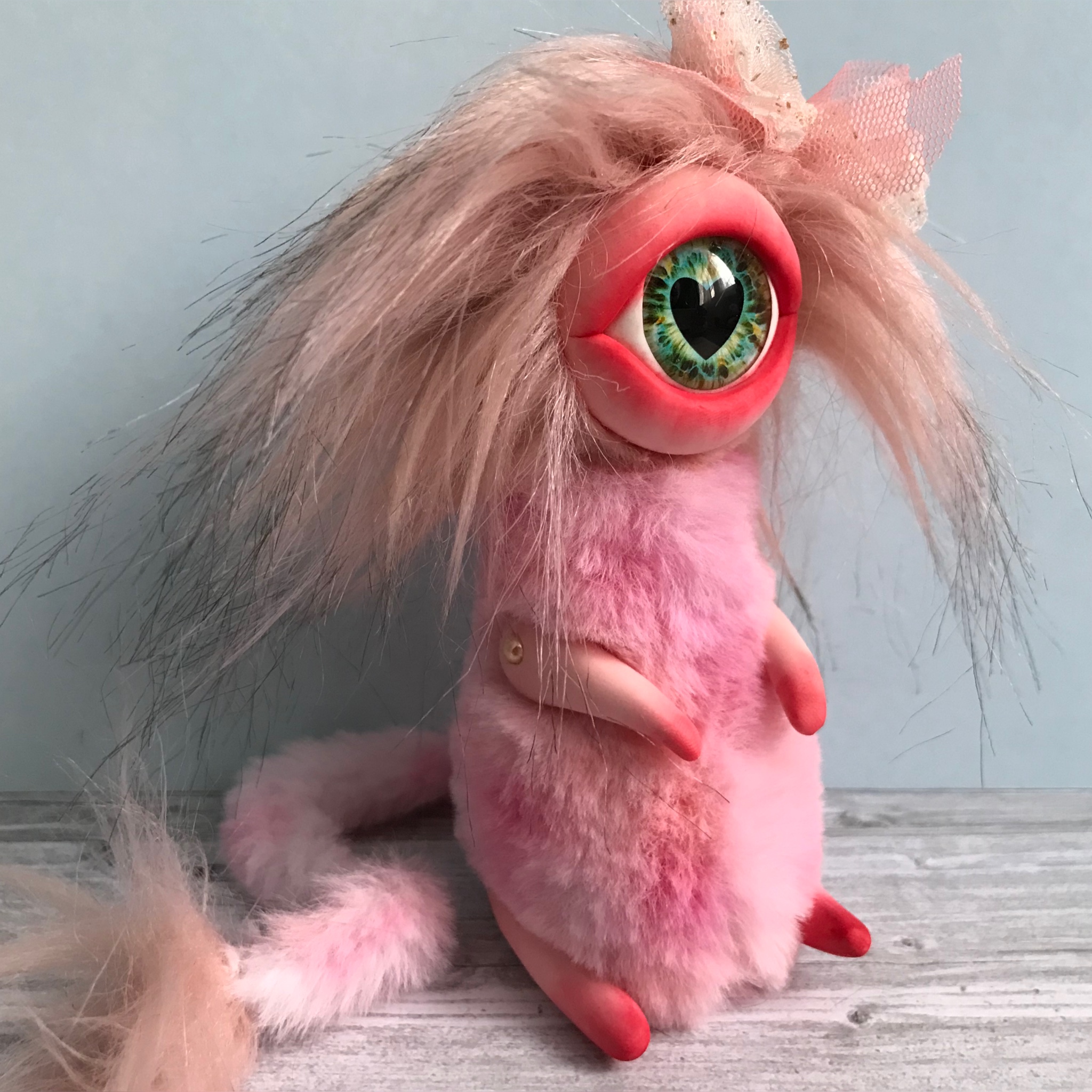 Cyclops Doll Fantasy Pink cute monster ART toy Ooak cyclops - Inspire ...