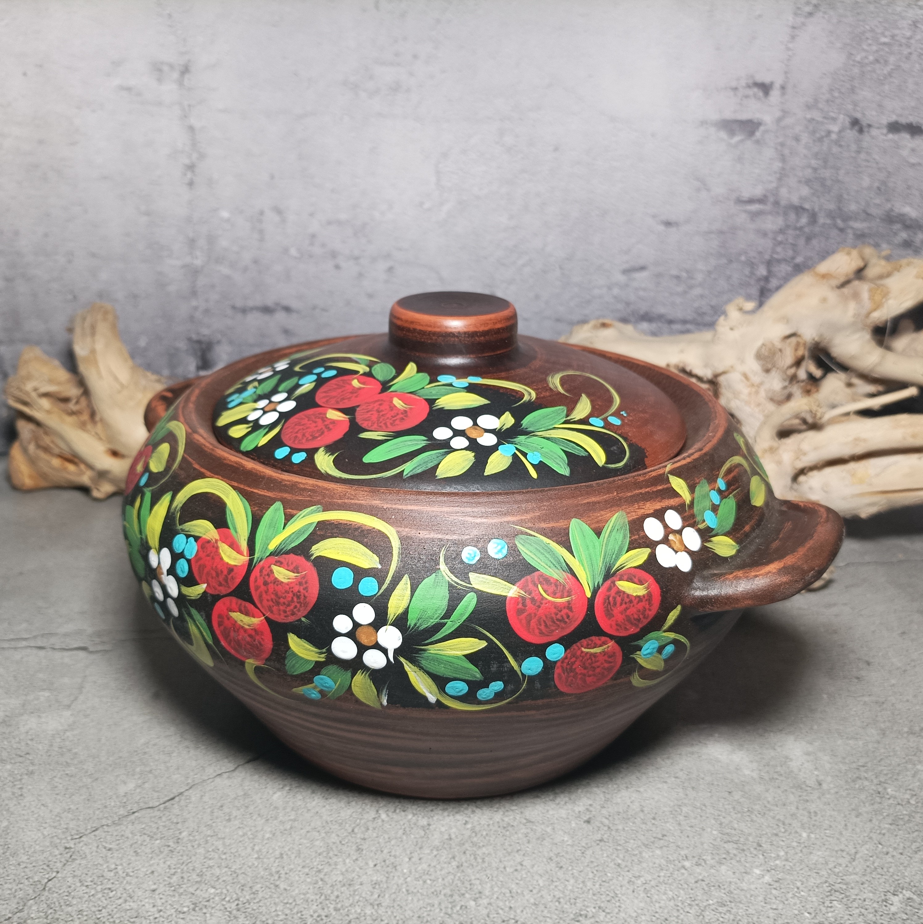 Ceramic cooking pot 118.34fl.oz Casserole with lid handmade - Inspire ...